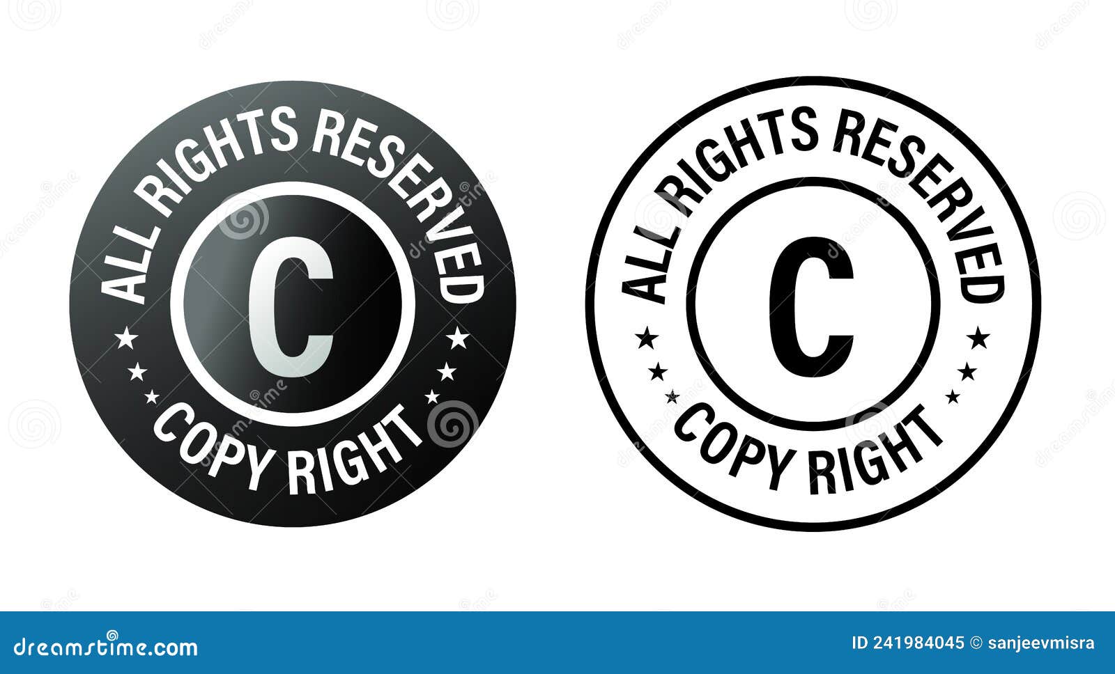 `copyright, All Rights Reserved` Vector Icon Stock Vector ...