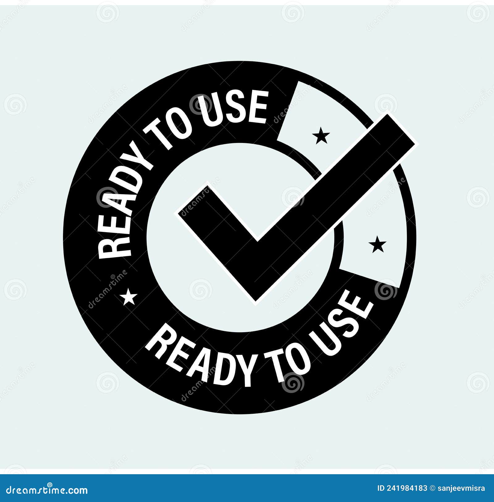 `ready to use` vector icon stock vector. Illustration of label - 241984183