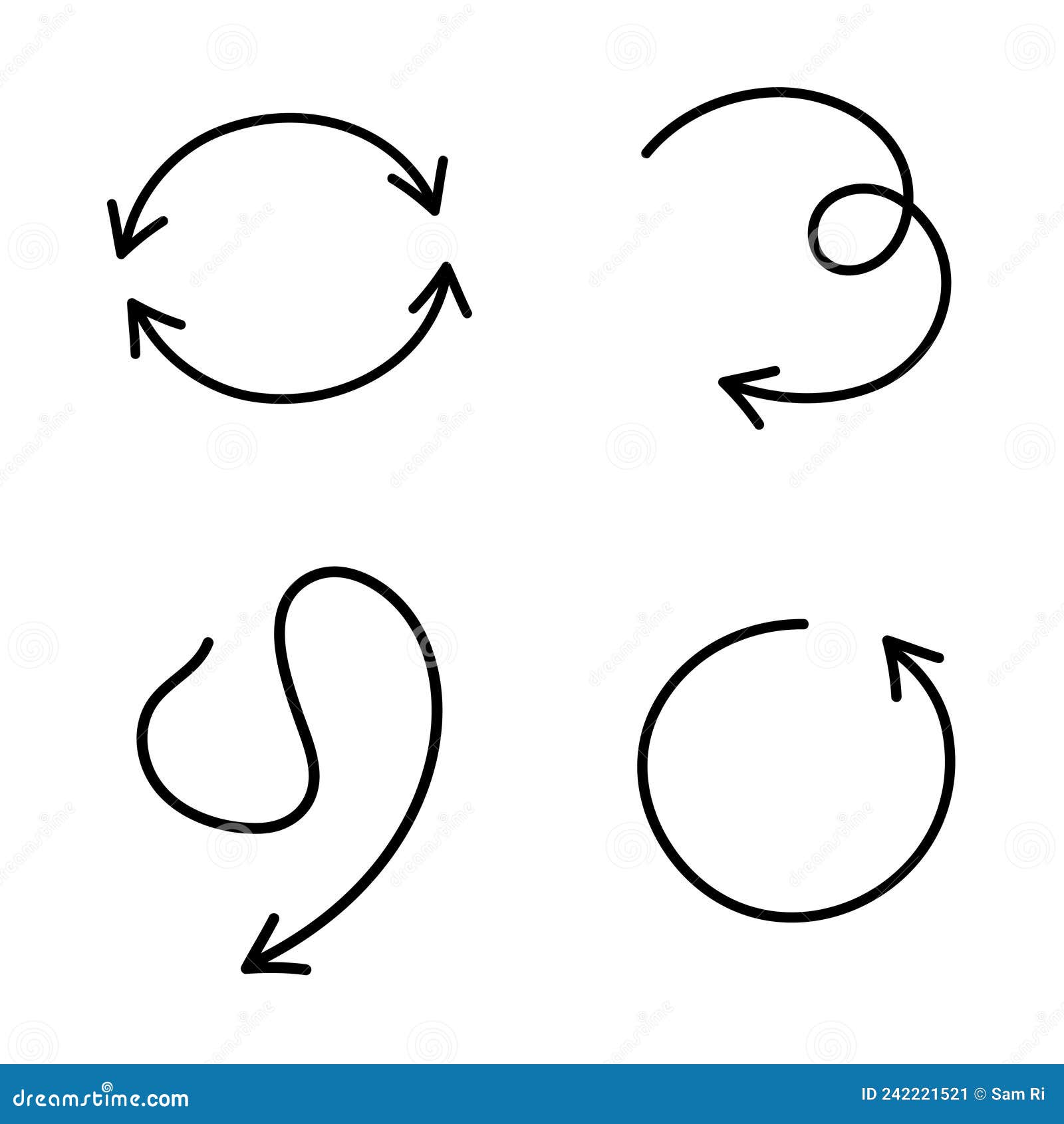 A Set of Rounded Arrows, Arrows in the Form of a Circle. Stock Vector ...
