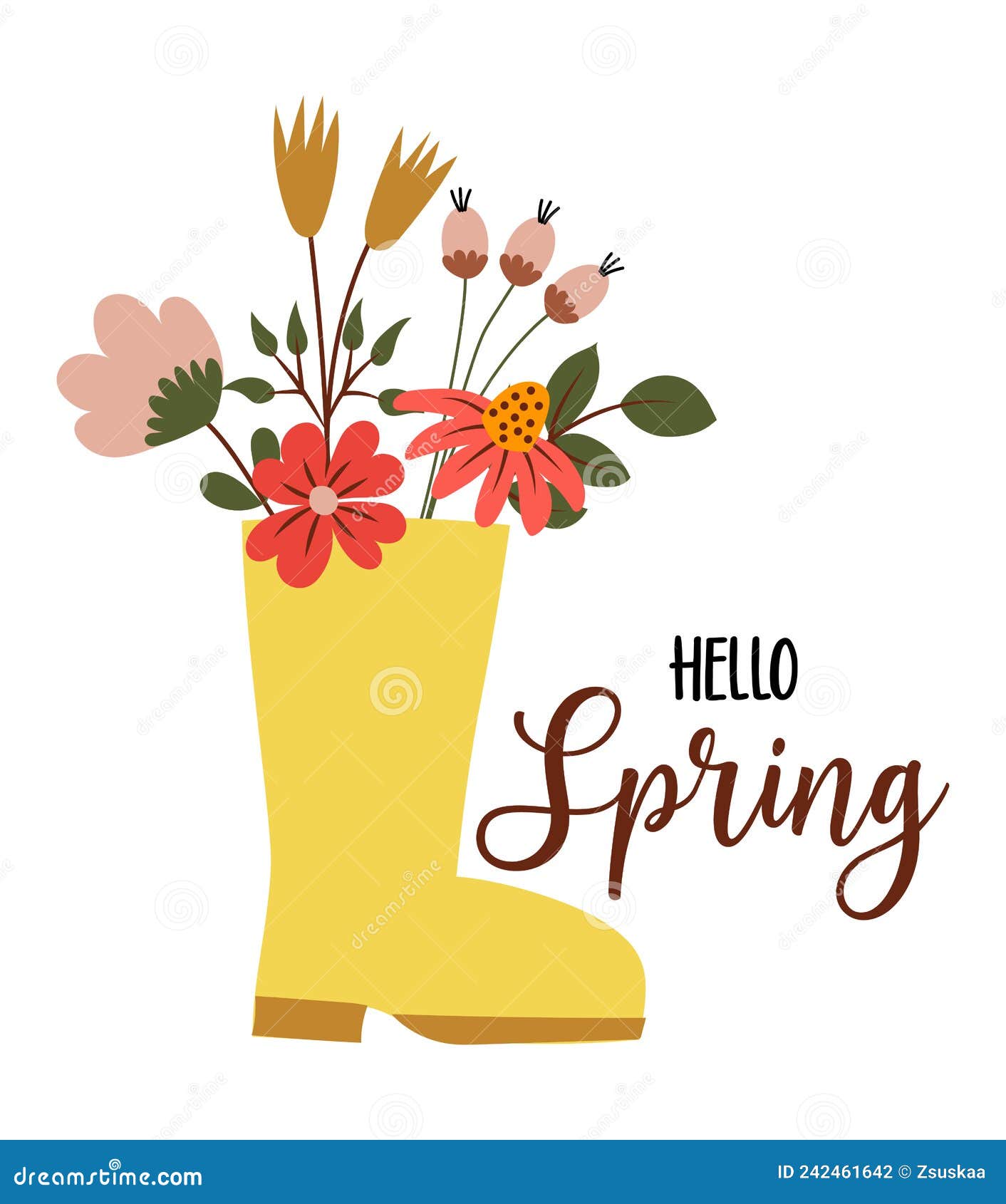 Hello Spring! - Colorful Pastel Easter Rainbow Greeting Card Stock ...