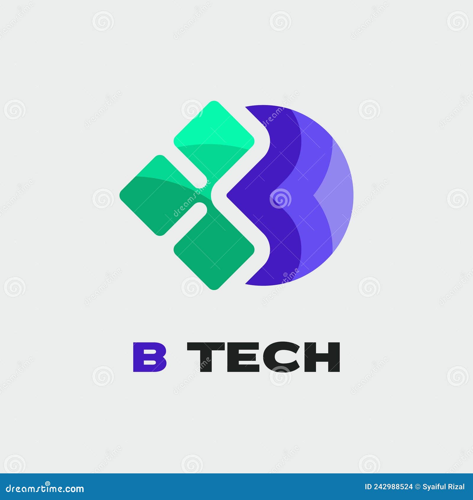B Tech Lettermark Logo stock vector. Illustration of font - 242988524