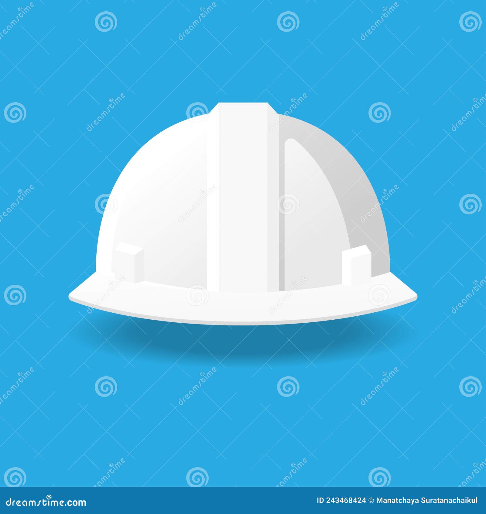 White Safety Helmet Icon Isoated on Background Stock Vector ...