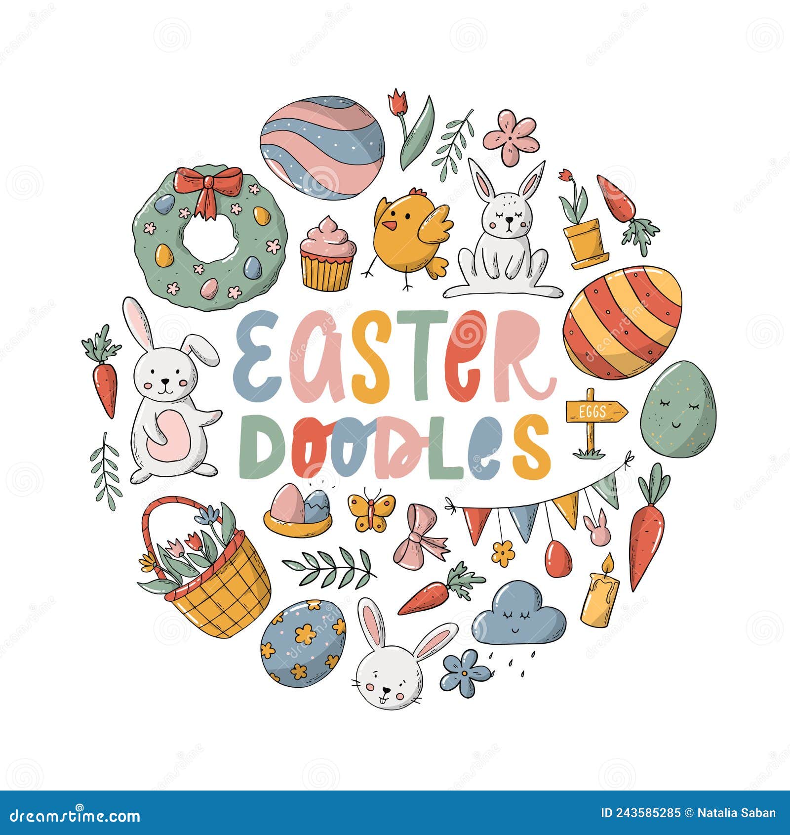 Easter Doodles ClipArt Royalty-Free Stock Image | CartoonDealer.com ...