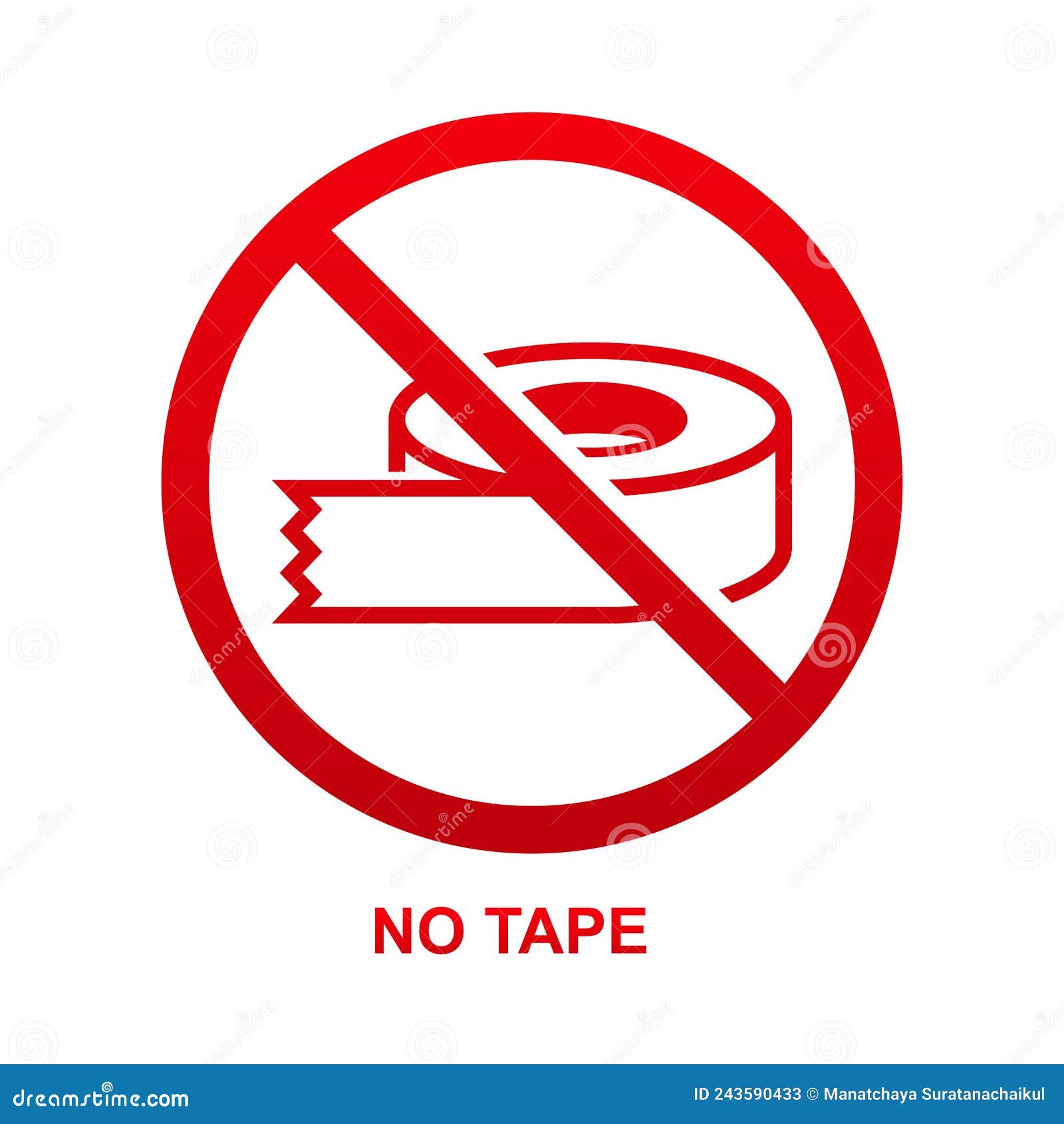 No Tape Sign Isolated on White Background Stock Vector - Illustration ...