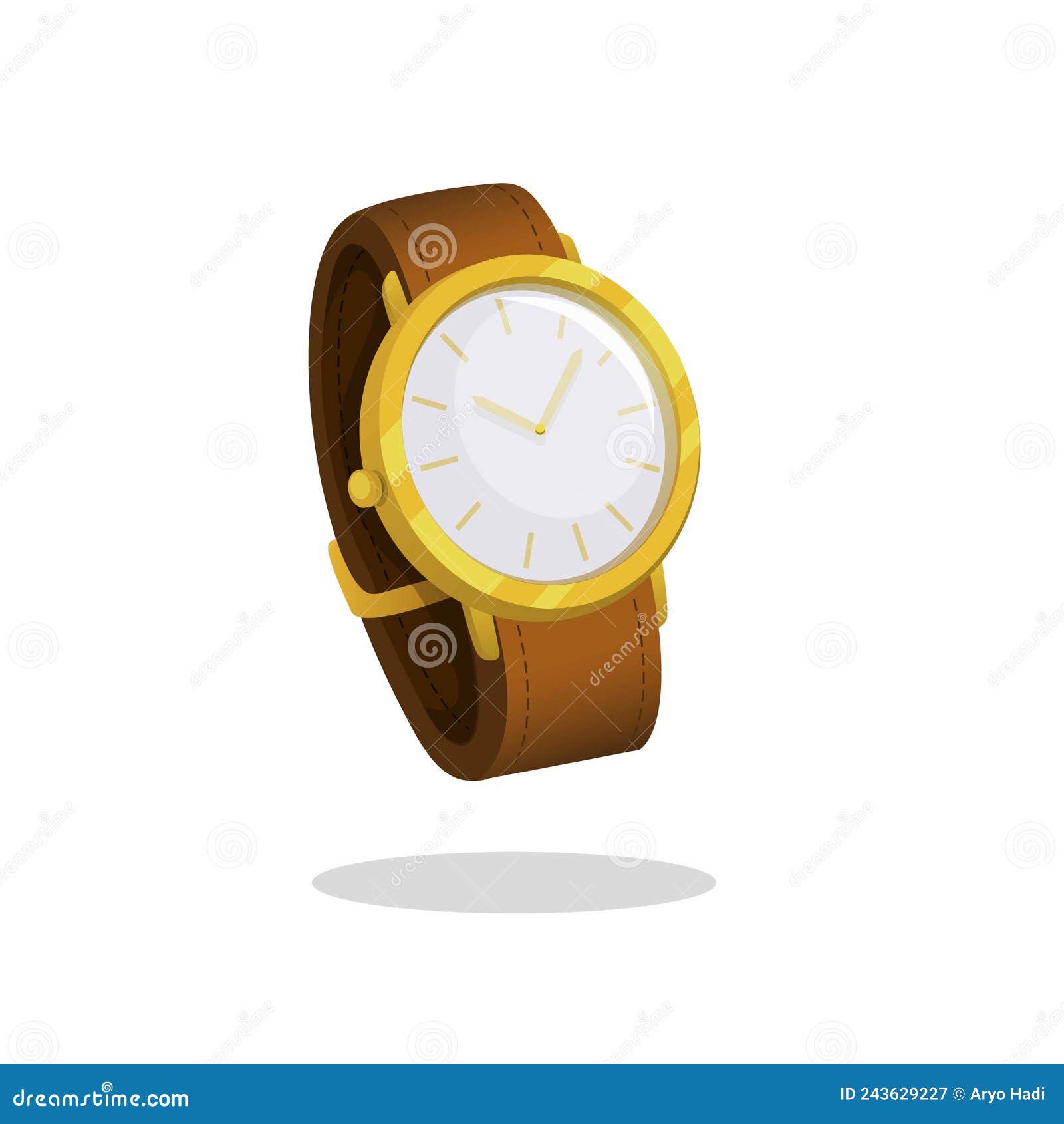 Simple Gold Watch. Fashion Accesories Symbol Cartoon Illustration ...