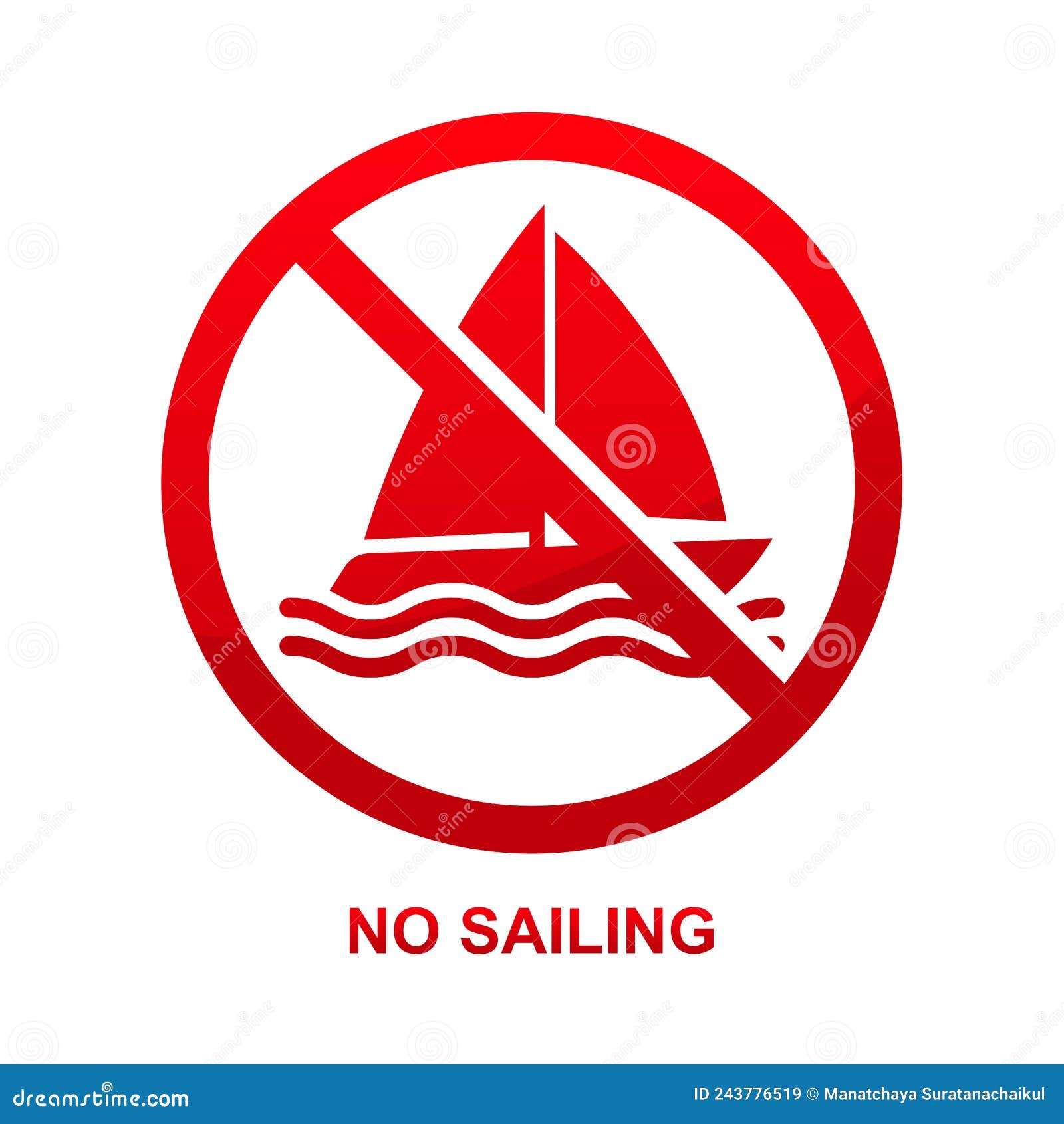 No Sailing Sign Isolated on White Background Stock Vector ...