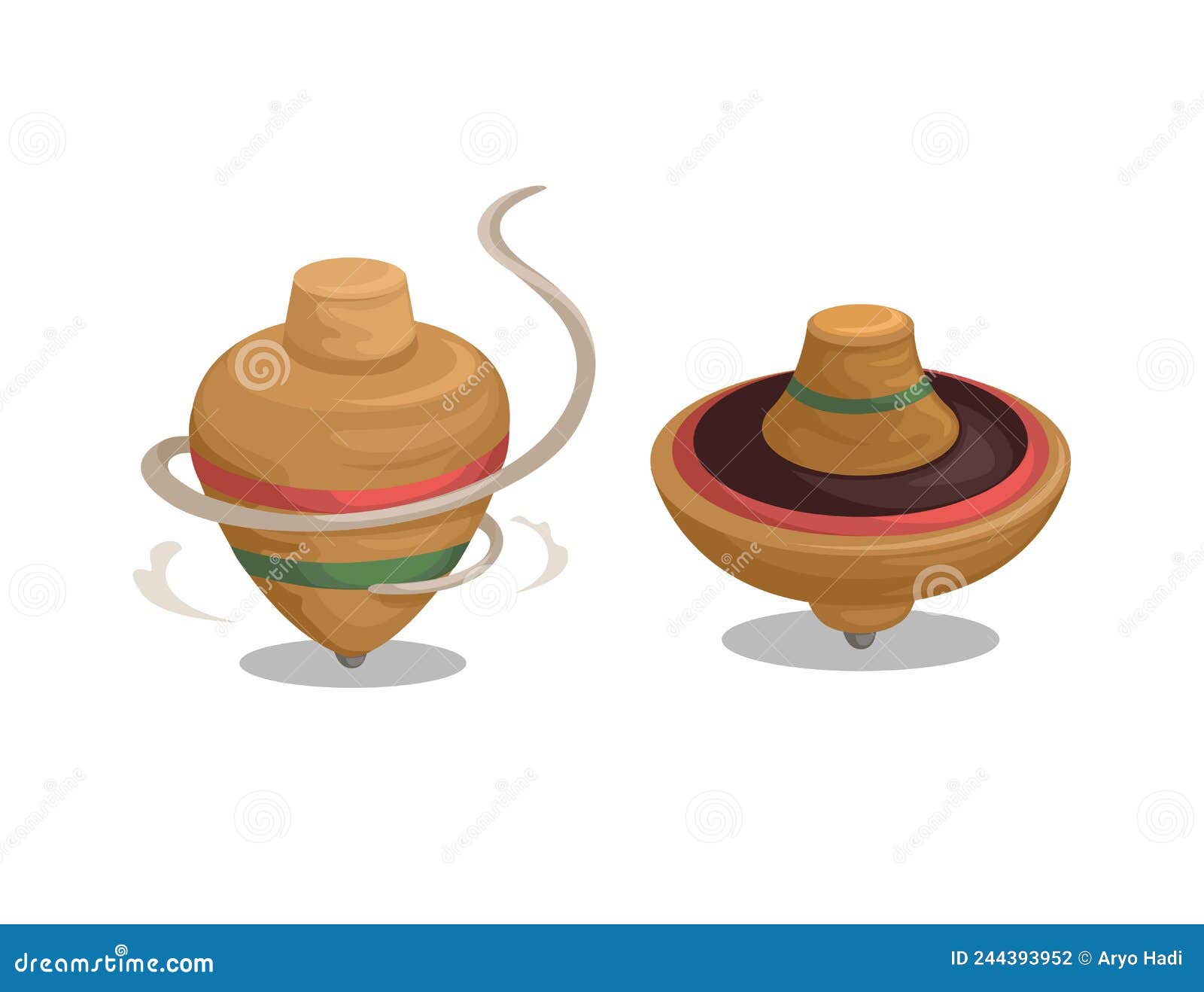 Gasing Traditional Wooden Spinning Top Vector Illustration ...