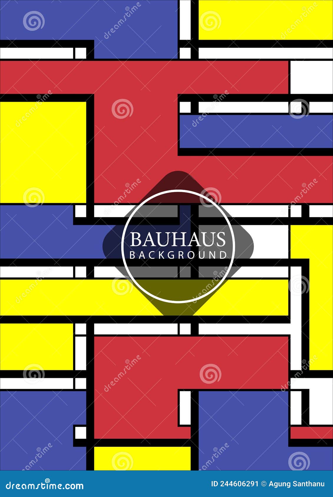 Abstract Background with Geometric Bauhaus Style Design Stock Vector ...