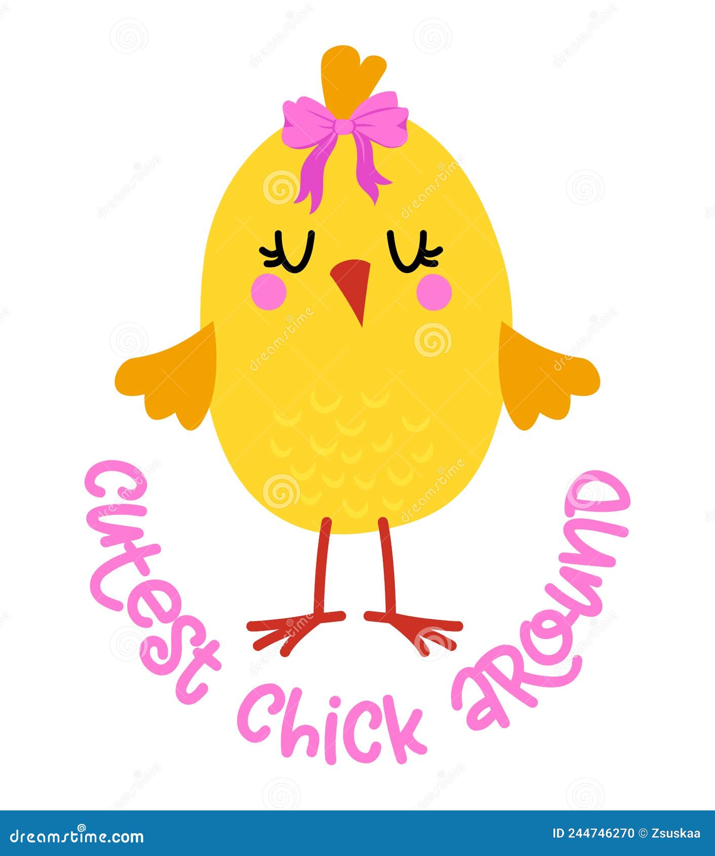 Cutest Chick Around - Cute Baby Girl Chick Saying. Stock Vector ...