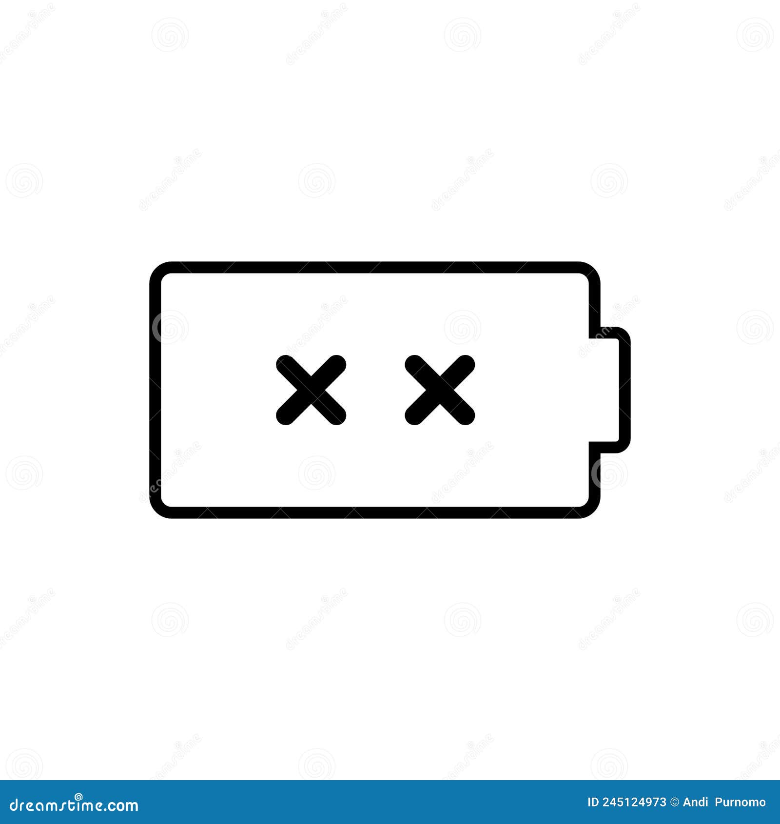 Dead Battery Icon, Fully Drained Battery Symbol, No Power Icon, No ...