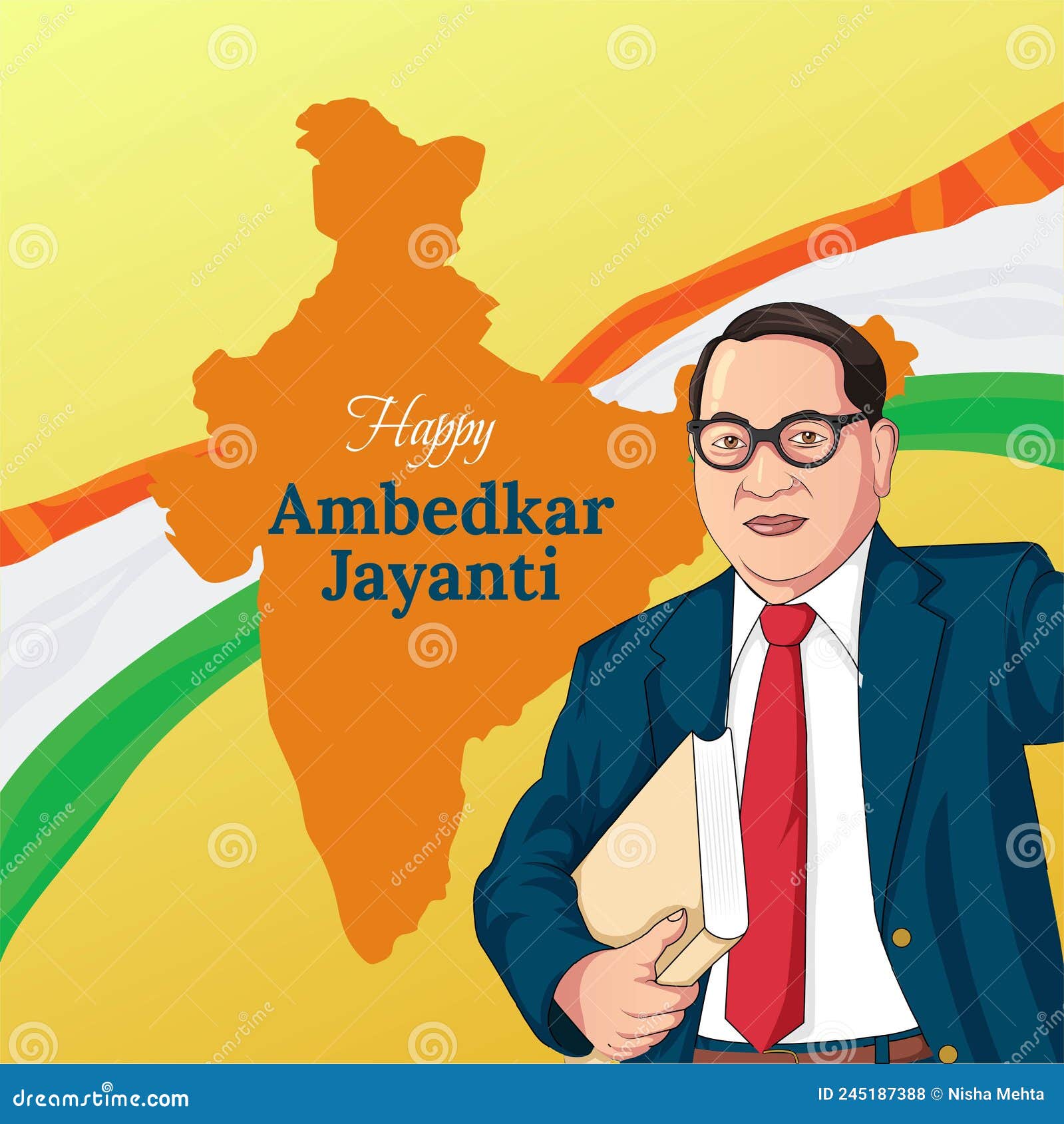 Dr. B.R Ambedkar Jayanti. Bhimrao Ramji Ambedkar Vector Illustration ...