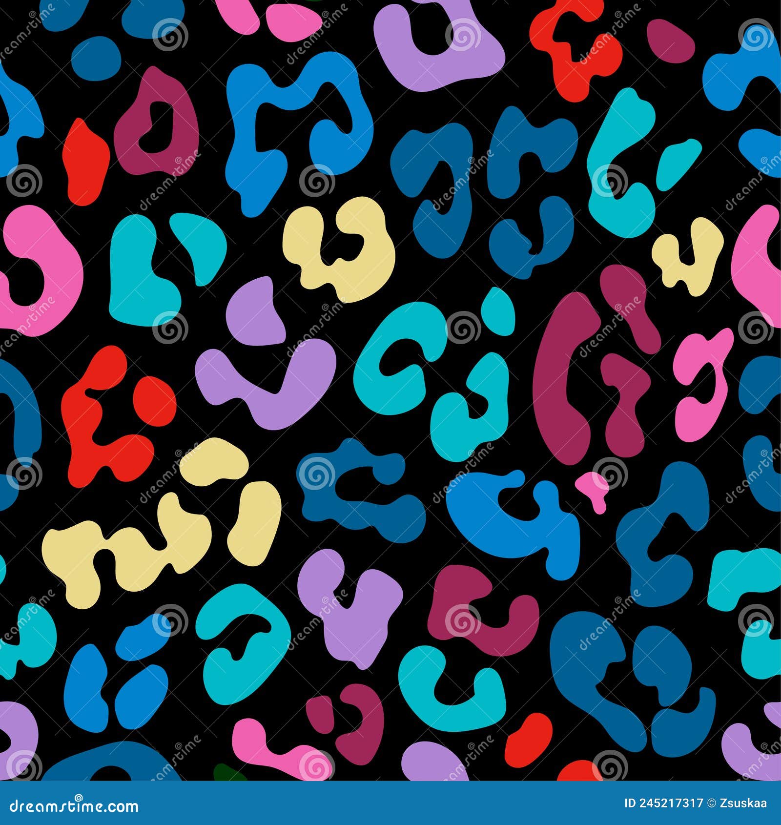 Leopard Pattern Design - Funny Drawing Seamless Pattern Stock Vector ...