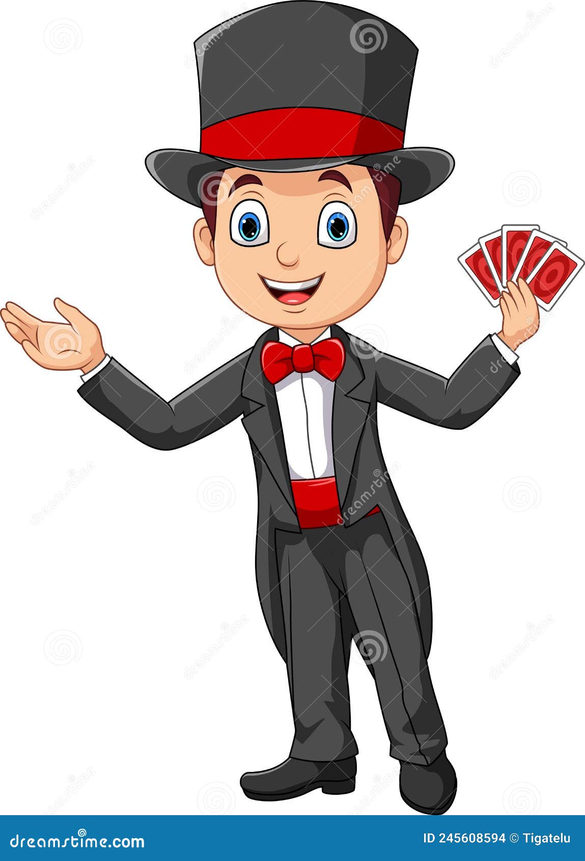 Magician Hat With Playing Cards. Vector Circus Clipart. Wizard Or ...