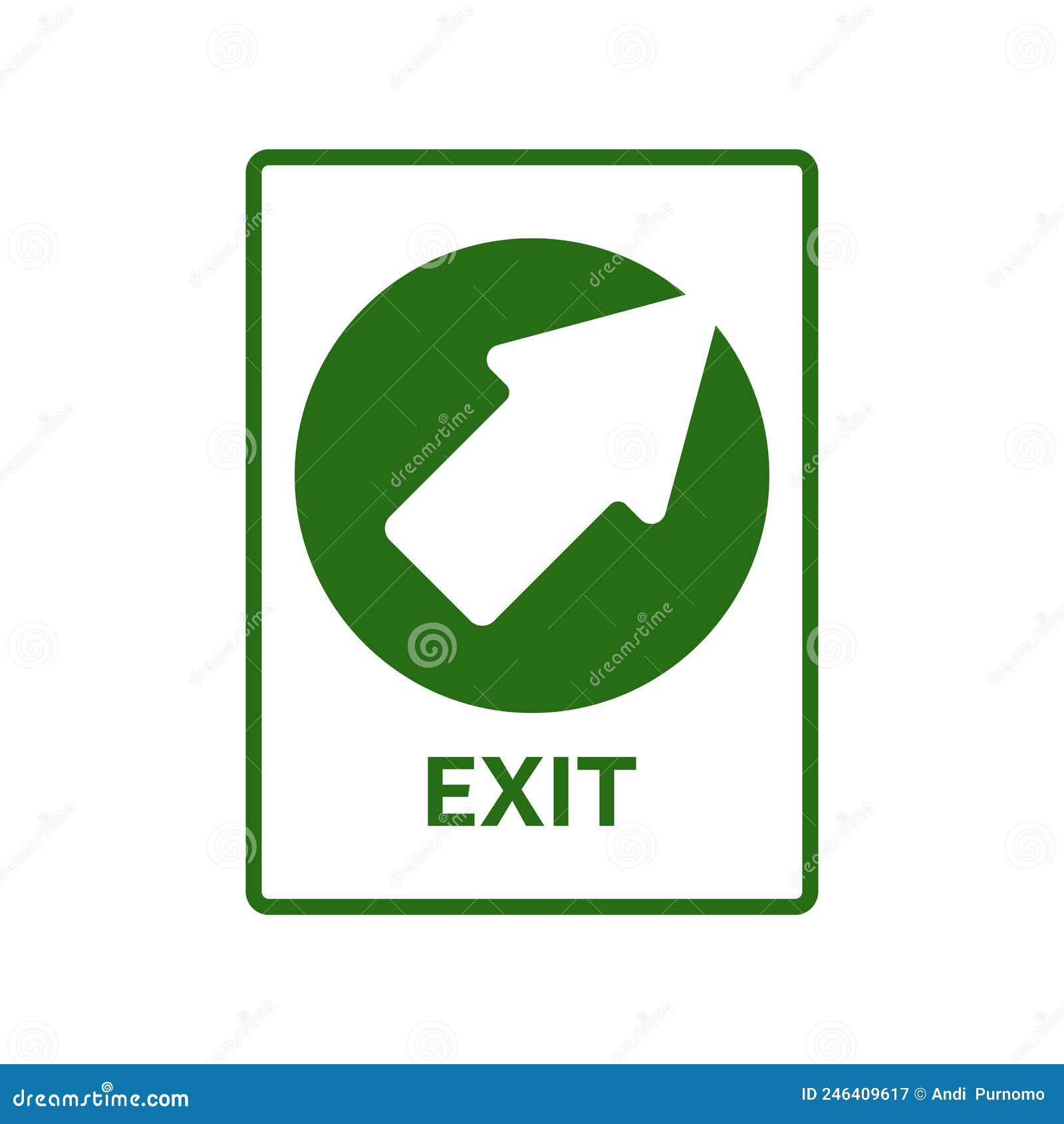 Print Ready Rectangle Green Arrow Exit or Way Out Sign Stock Vector ...