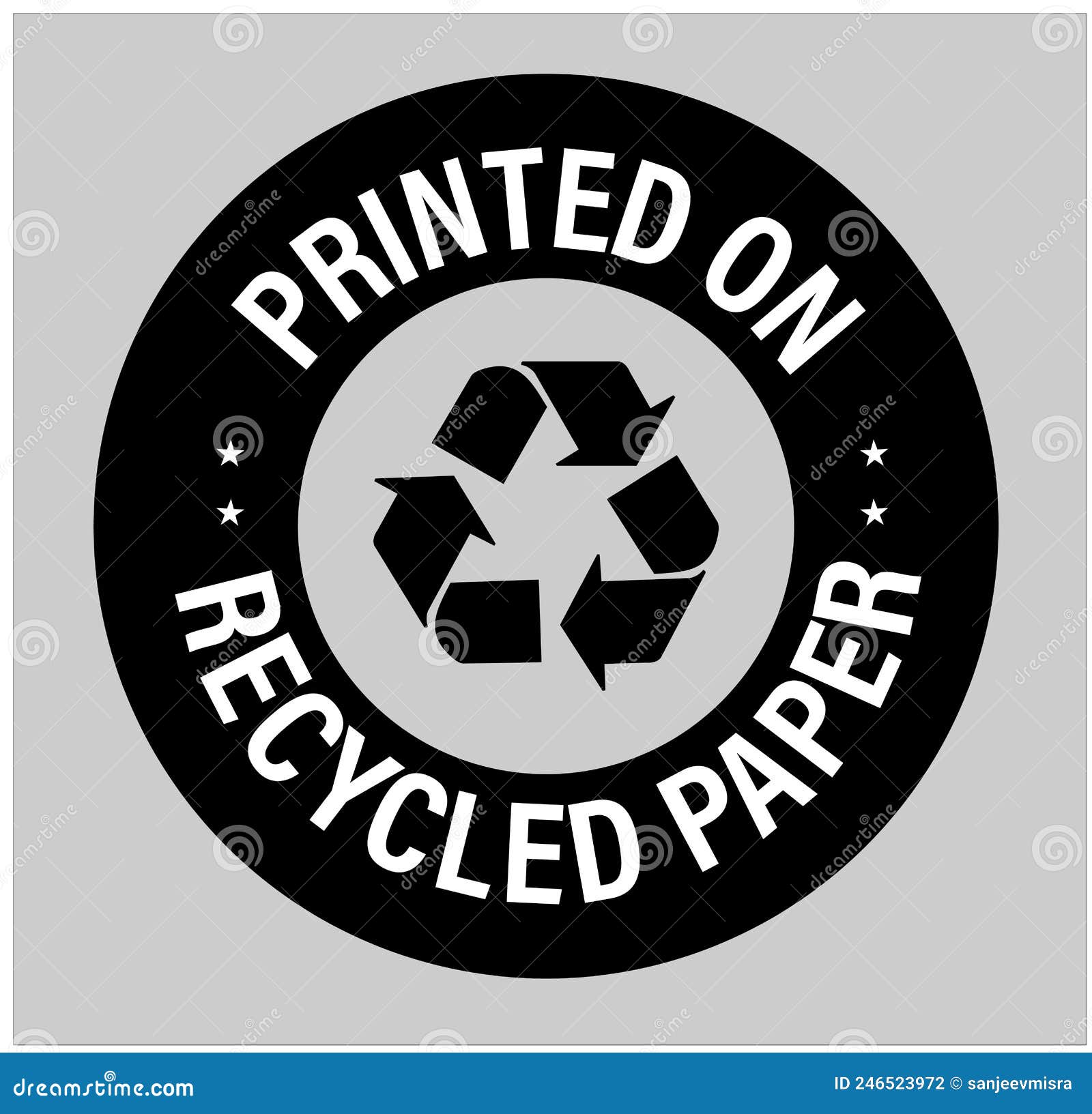 Printed on Recycled Paper Vector Icon. Stock Vector - Illustration of ...