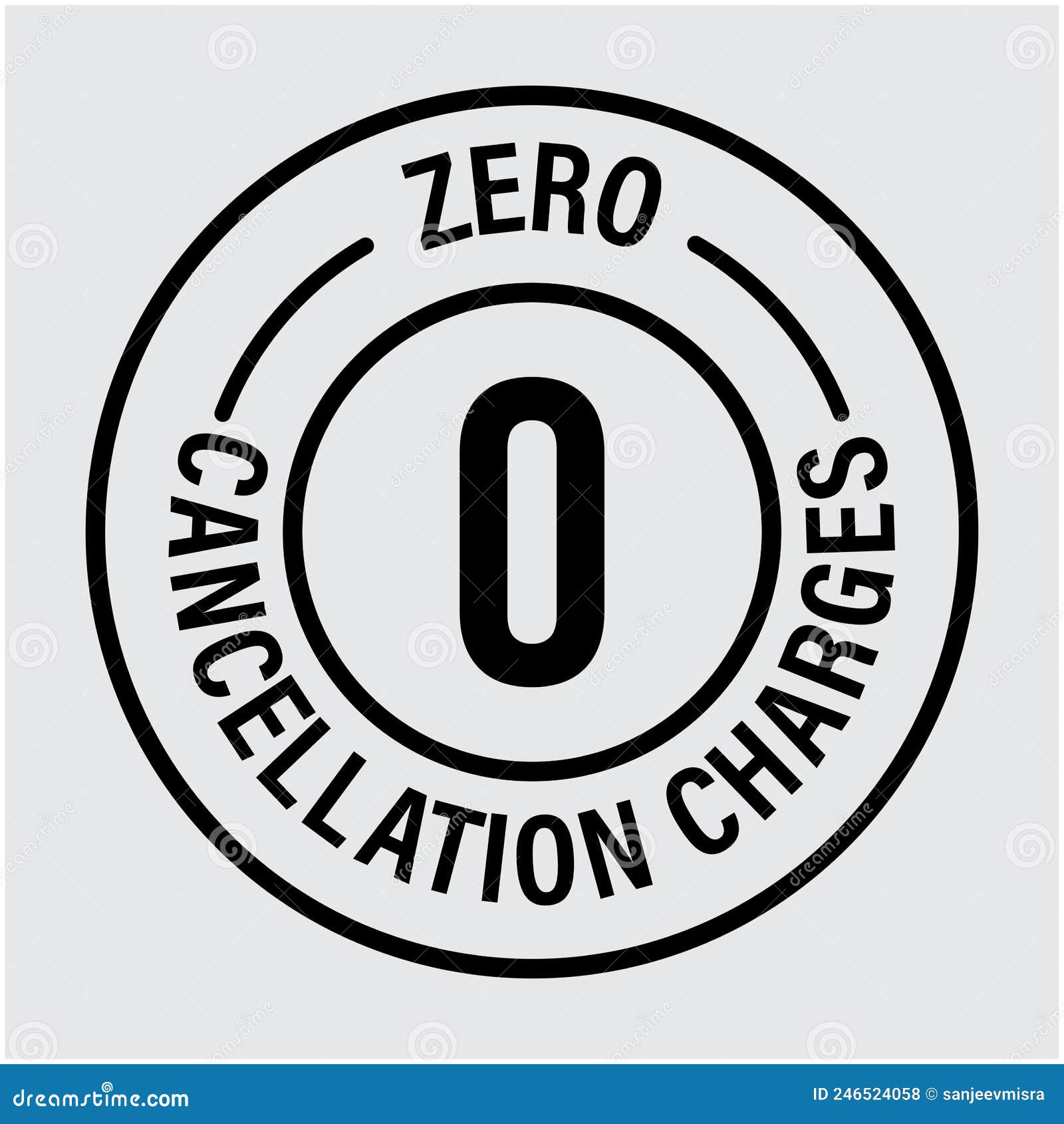 Zero Cancellation Charges Vector Stamp Stock Vector - Illustration of ...
