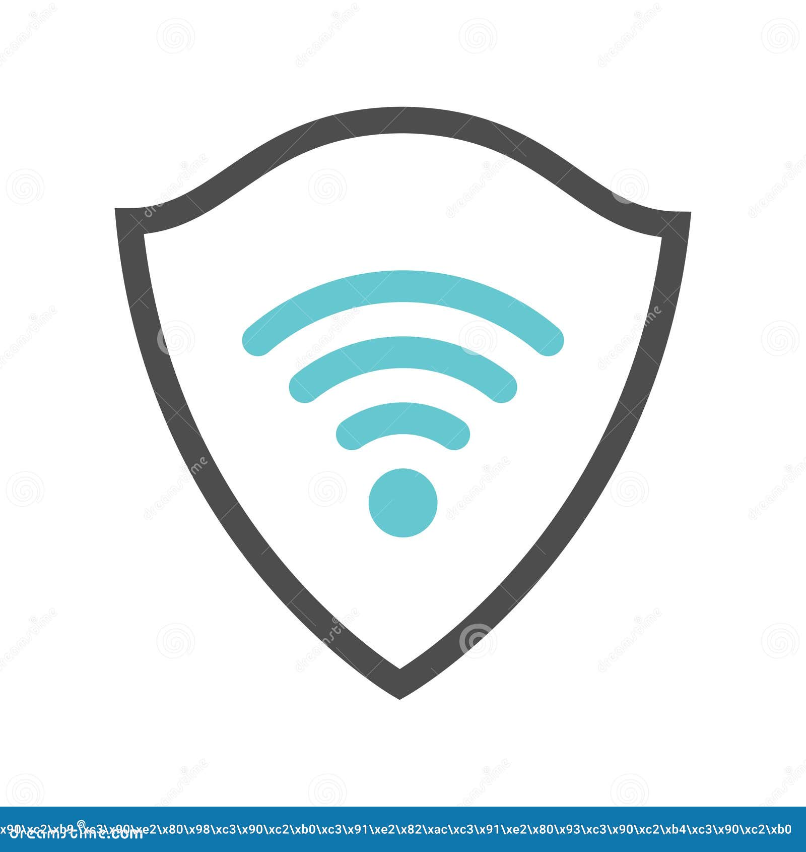 Shield and Wifi Icon. Protect Sign Stock Illustration - Illustration of ...