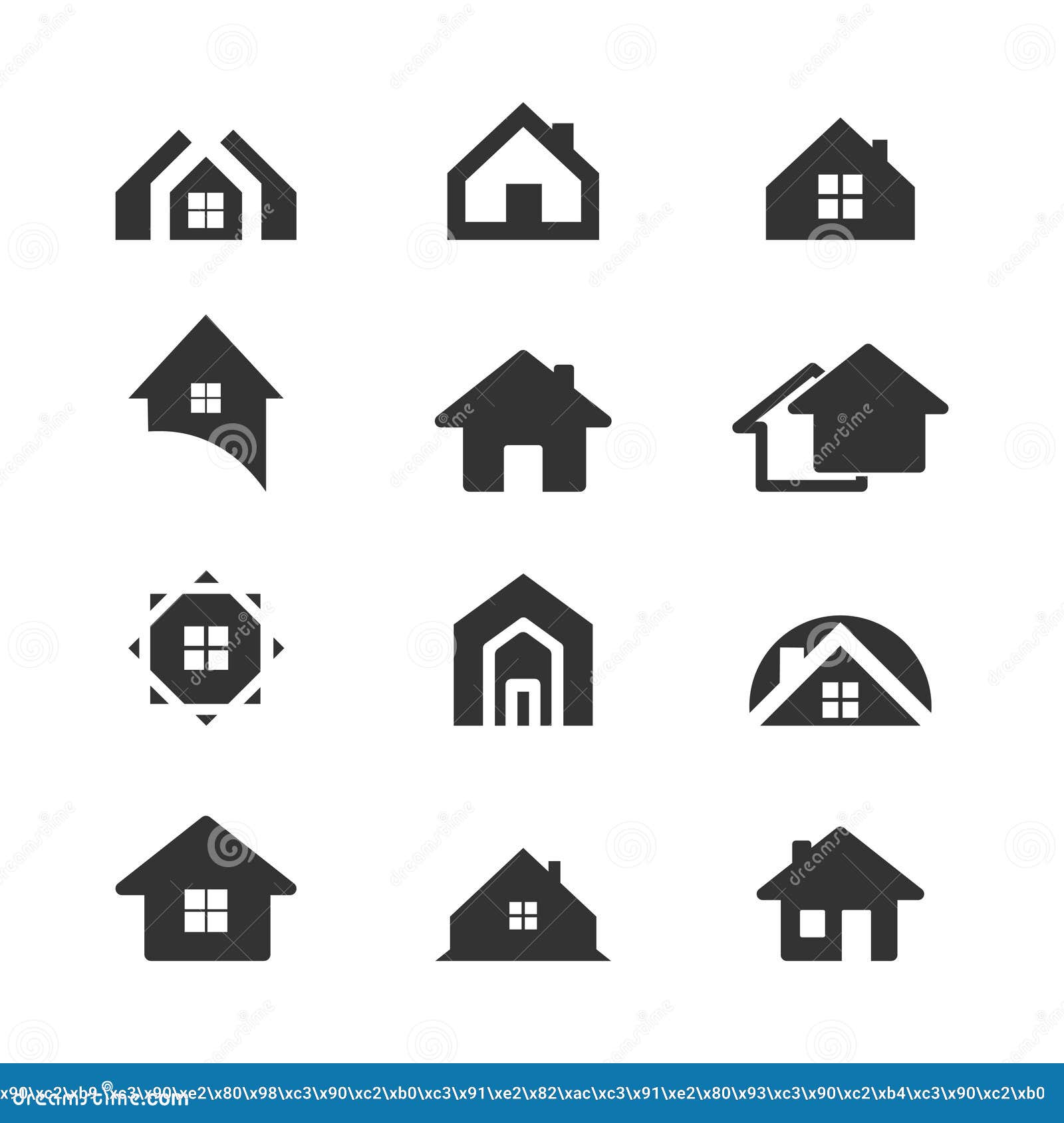 Houses Pictograms Royalty-Free Stock Photo | CartoonDealer.com #340020531