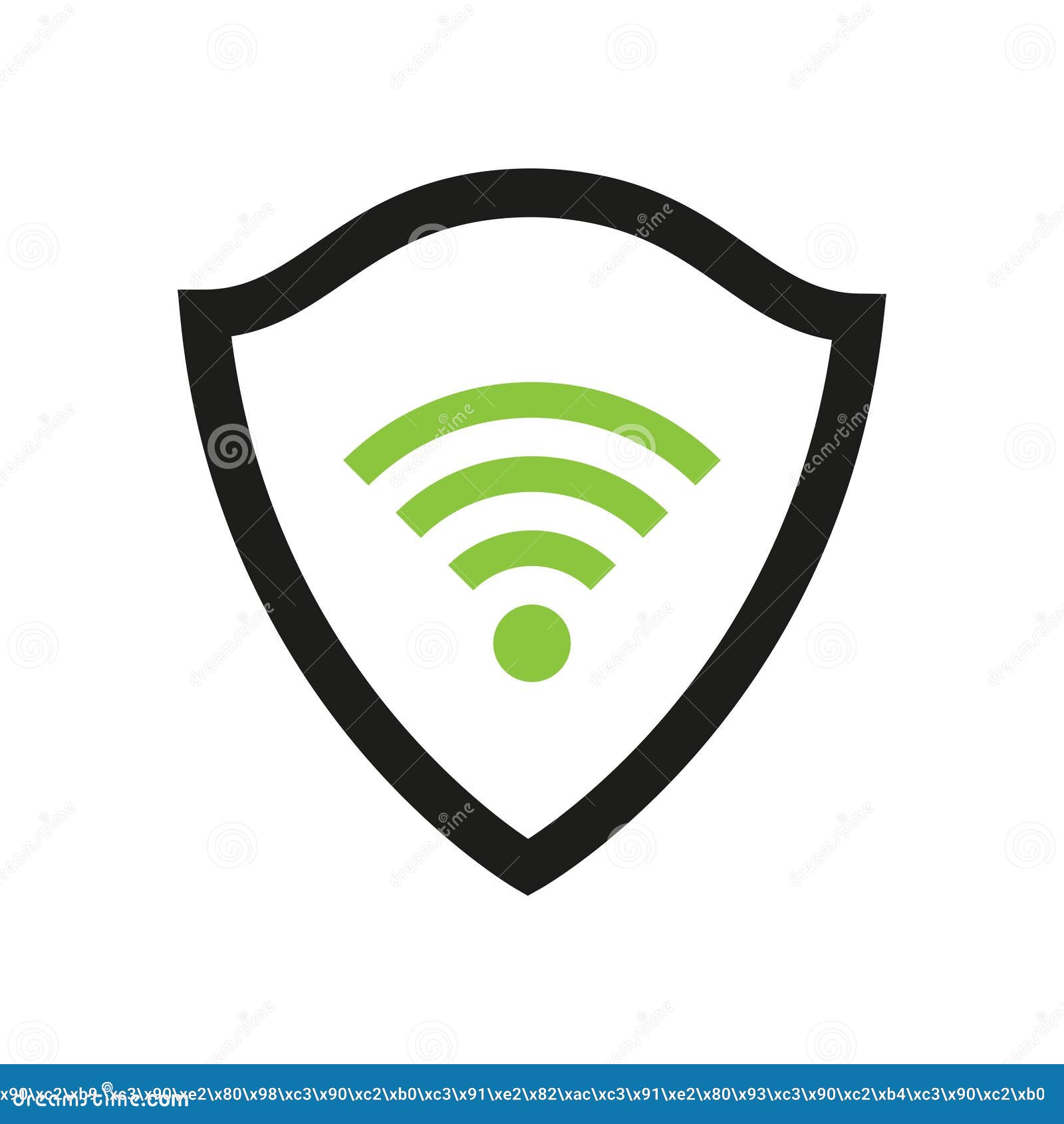 Shield and Wifi Icon. Protect Sign Stock Illustration - Illustration of ...