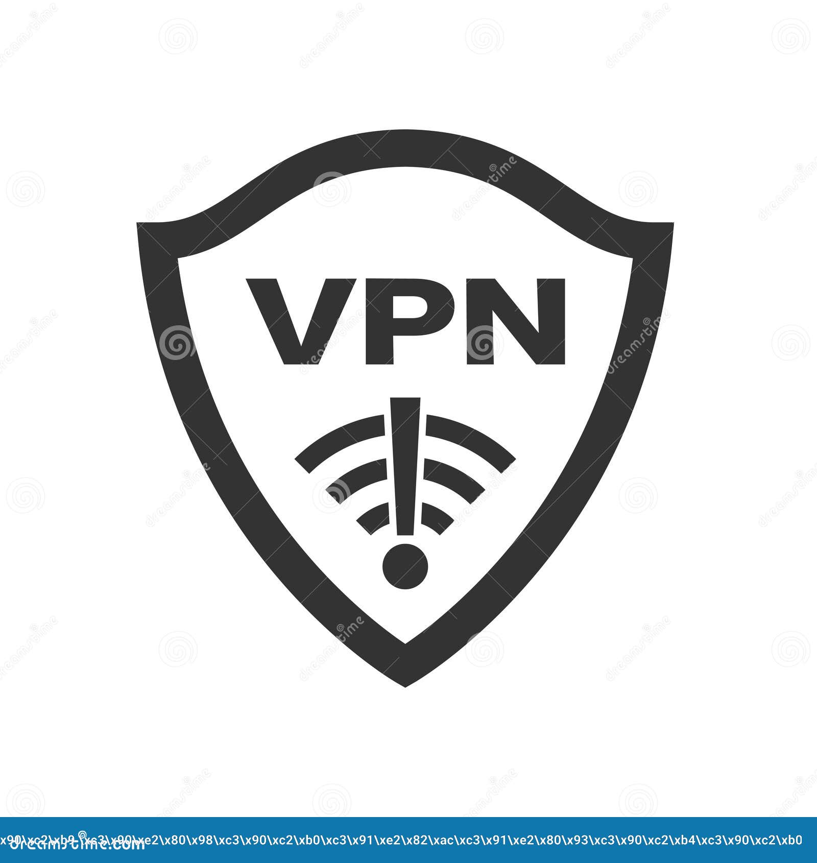 VPN Shield Icon. Wifi No Signal Symbol Stock Illustration ...