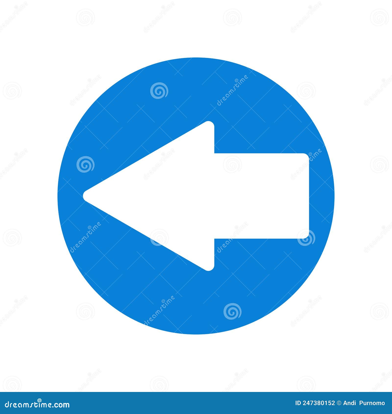 Right Direction Blue Arrow in Round Industrial Sign, Navigation Label ...