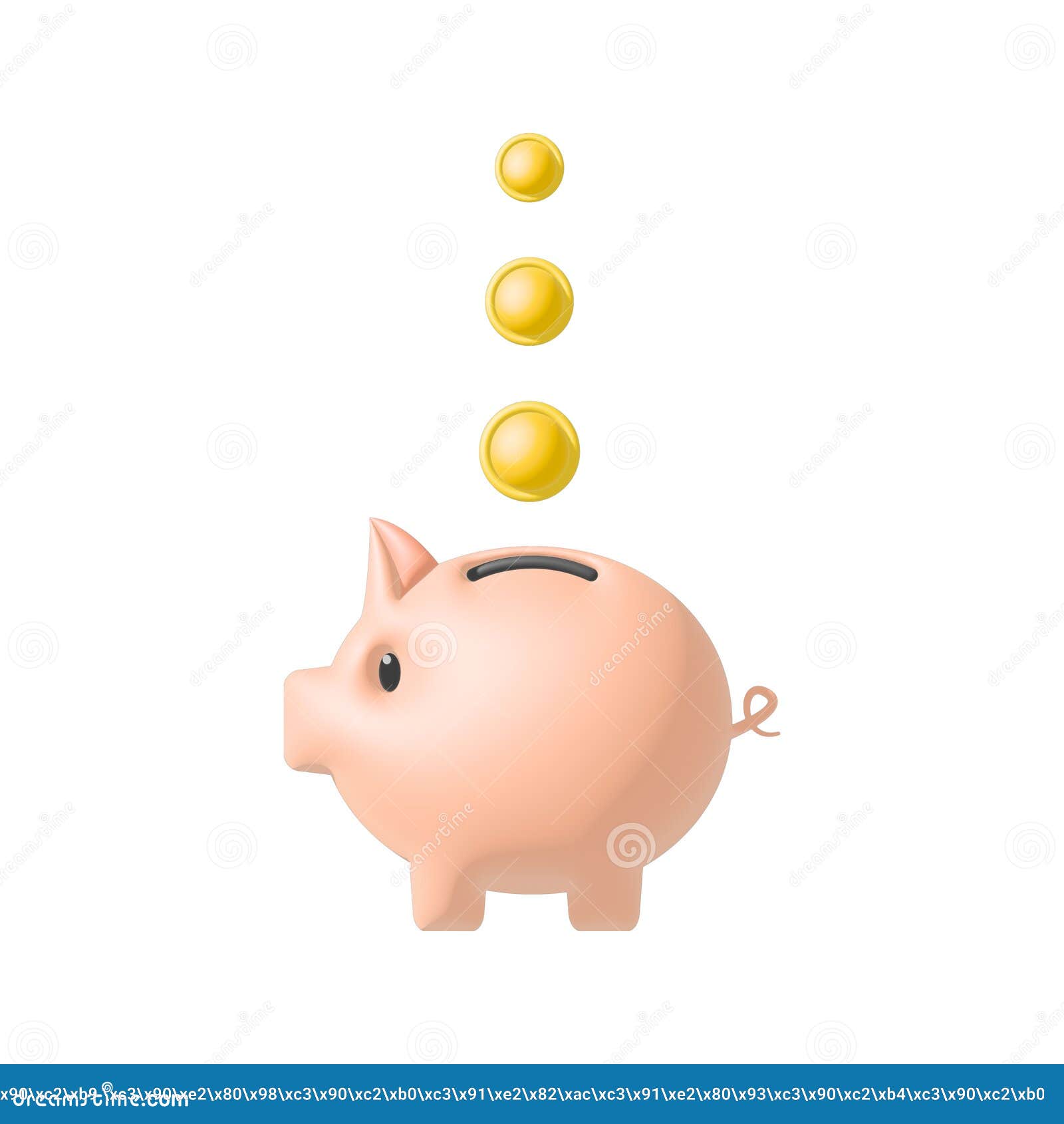 3d Piggy Bank. Save Money Pig Symbol Stock Illustration - Illustration ...