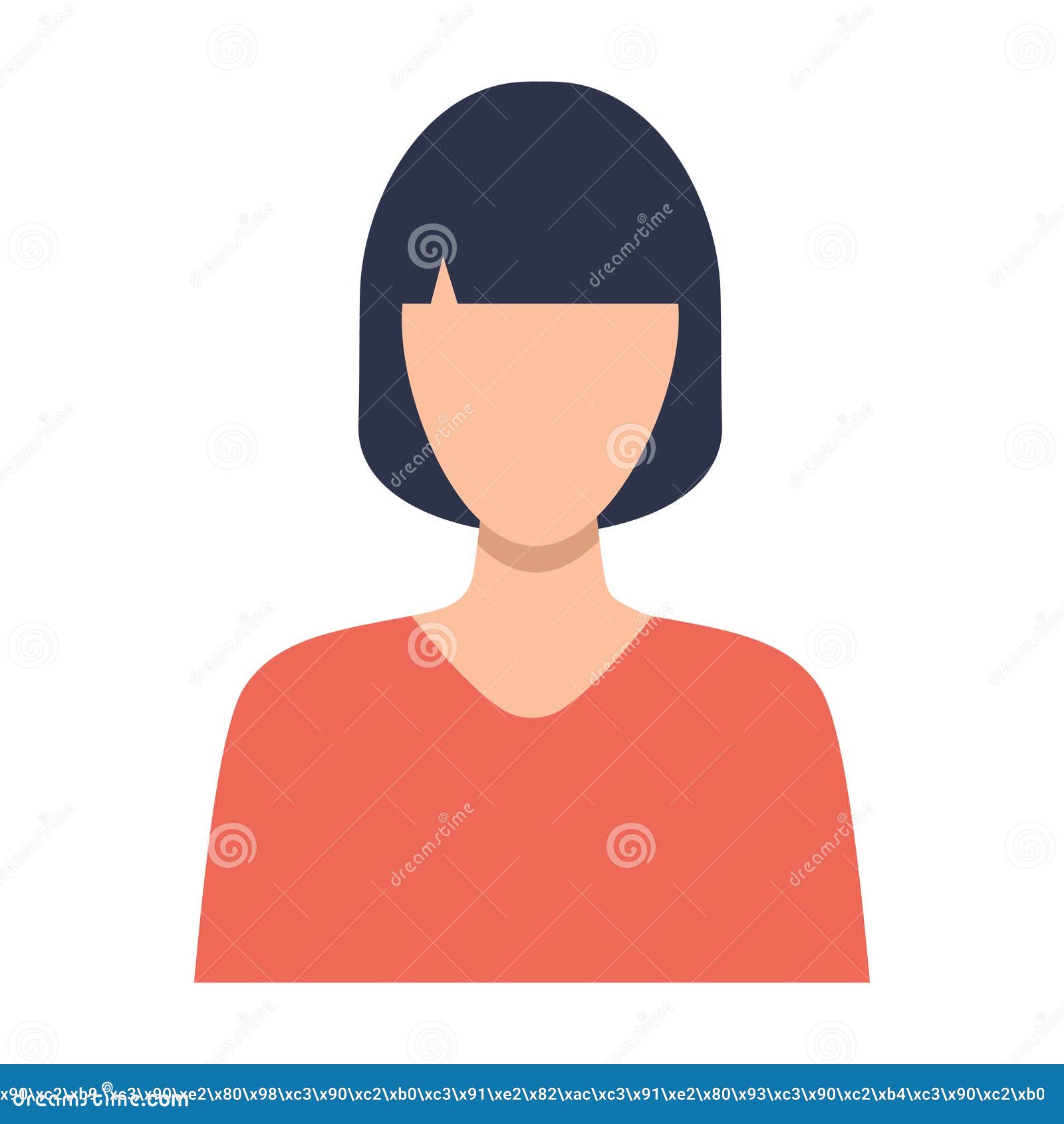 Woman Avatar Character. Female Portrait. Flat Design Stock Illustration ...