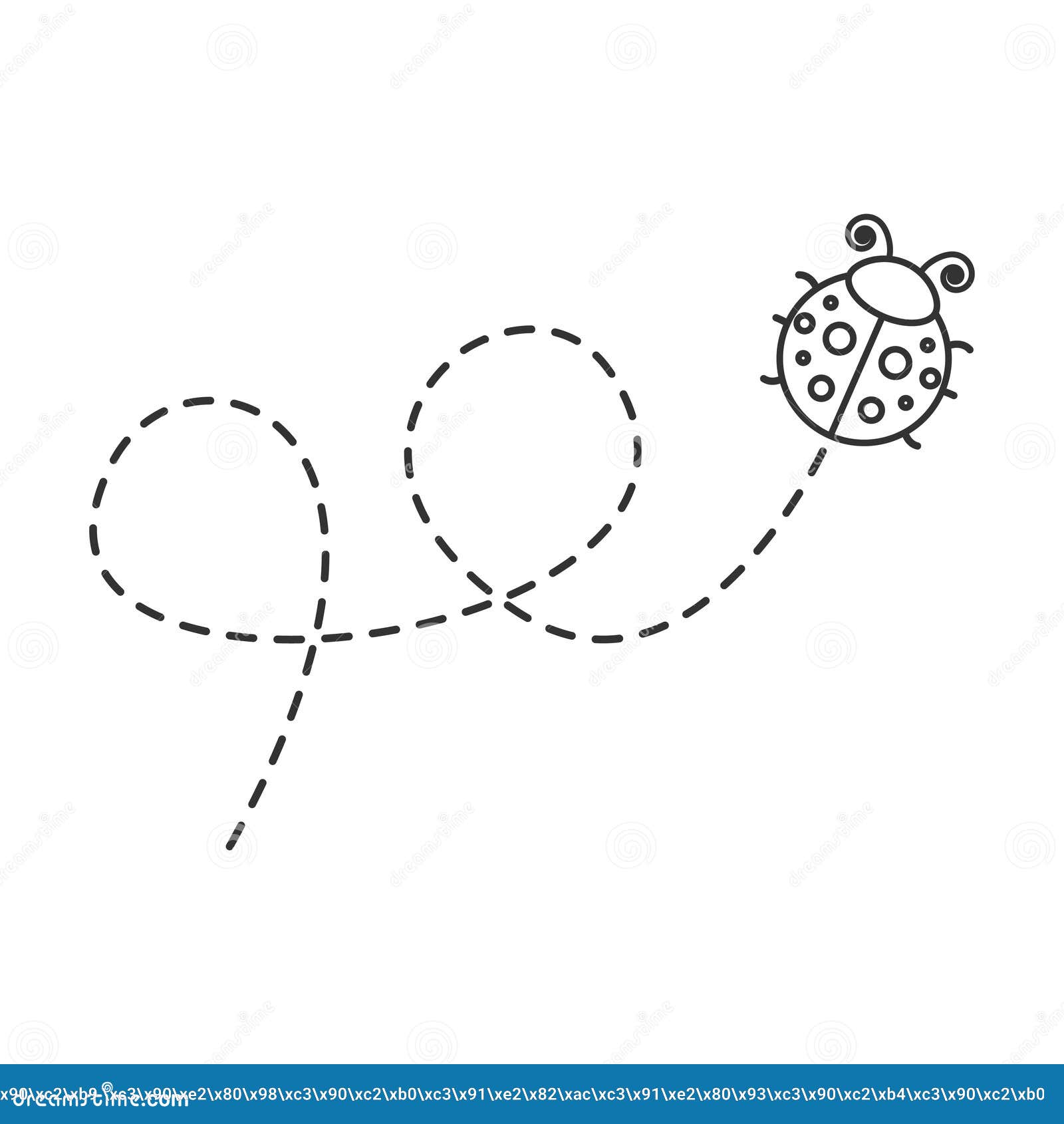 Ladybug Line Art Illustration, Black And White Insect Drawing For ...