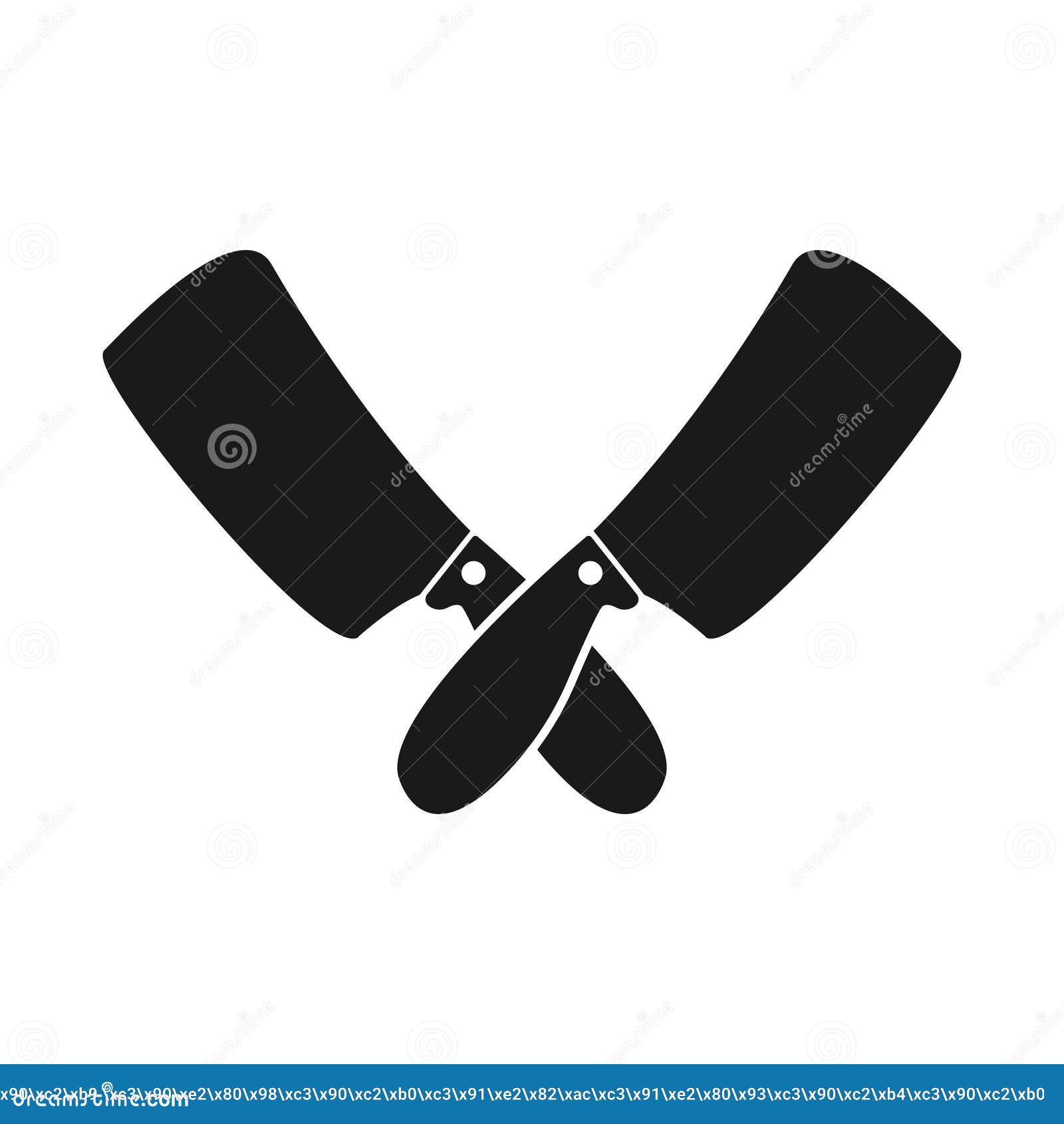 Kitchen crossed knives. stock illustration. Illustration of collection ...