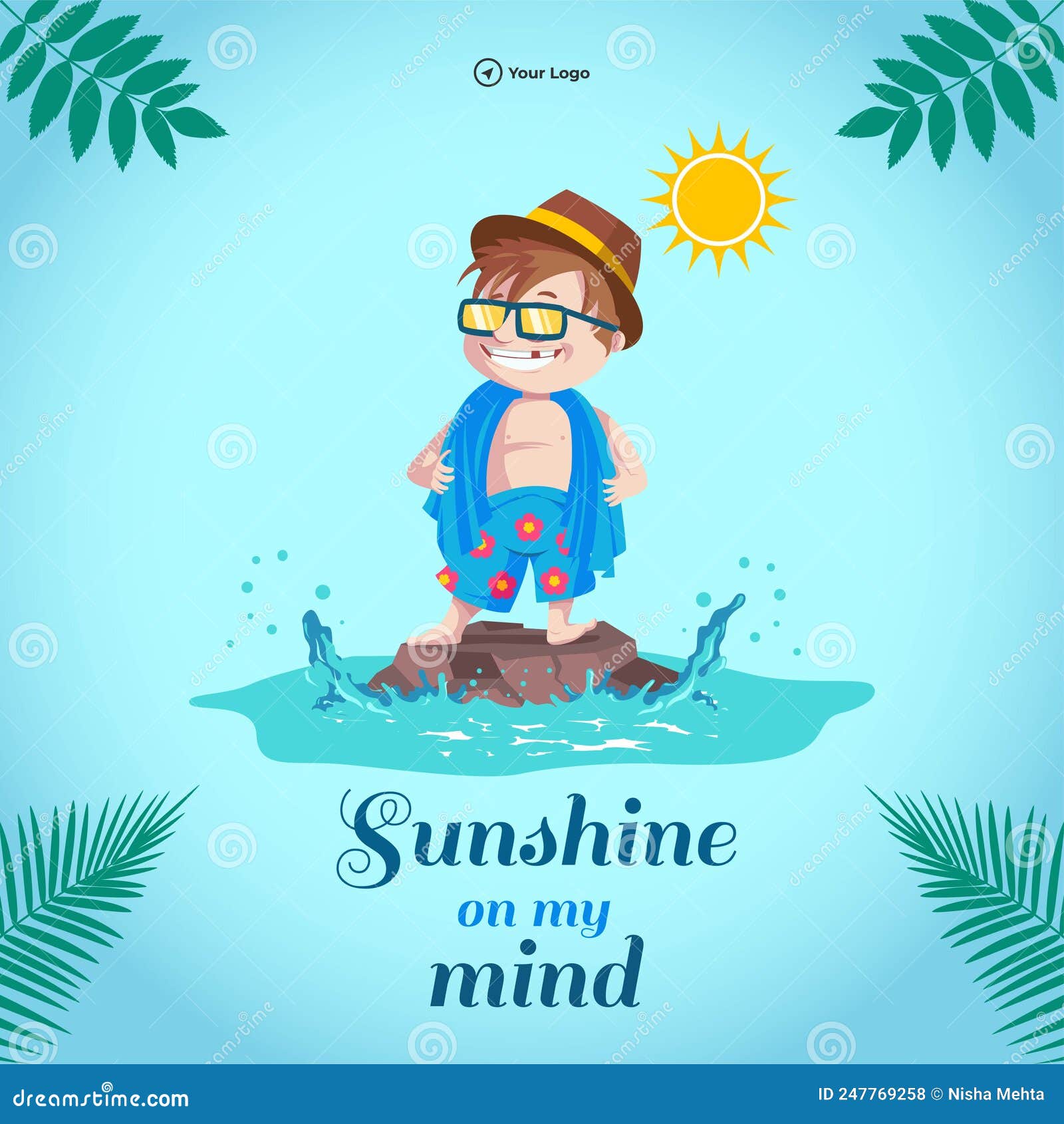 Sunshine on My Mind Banner Design Stock Vector - Illustration of ...