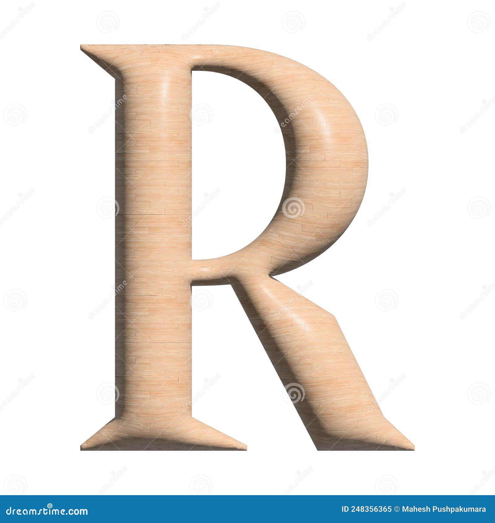 3D Wood Capital R Letter Illustration Stock Illustration - Illustration ...
