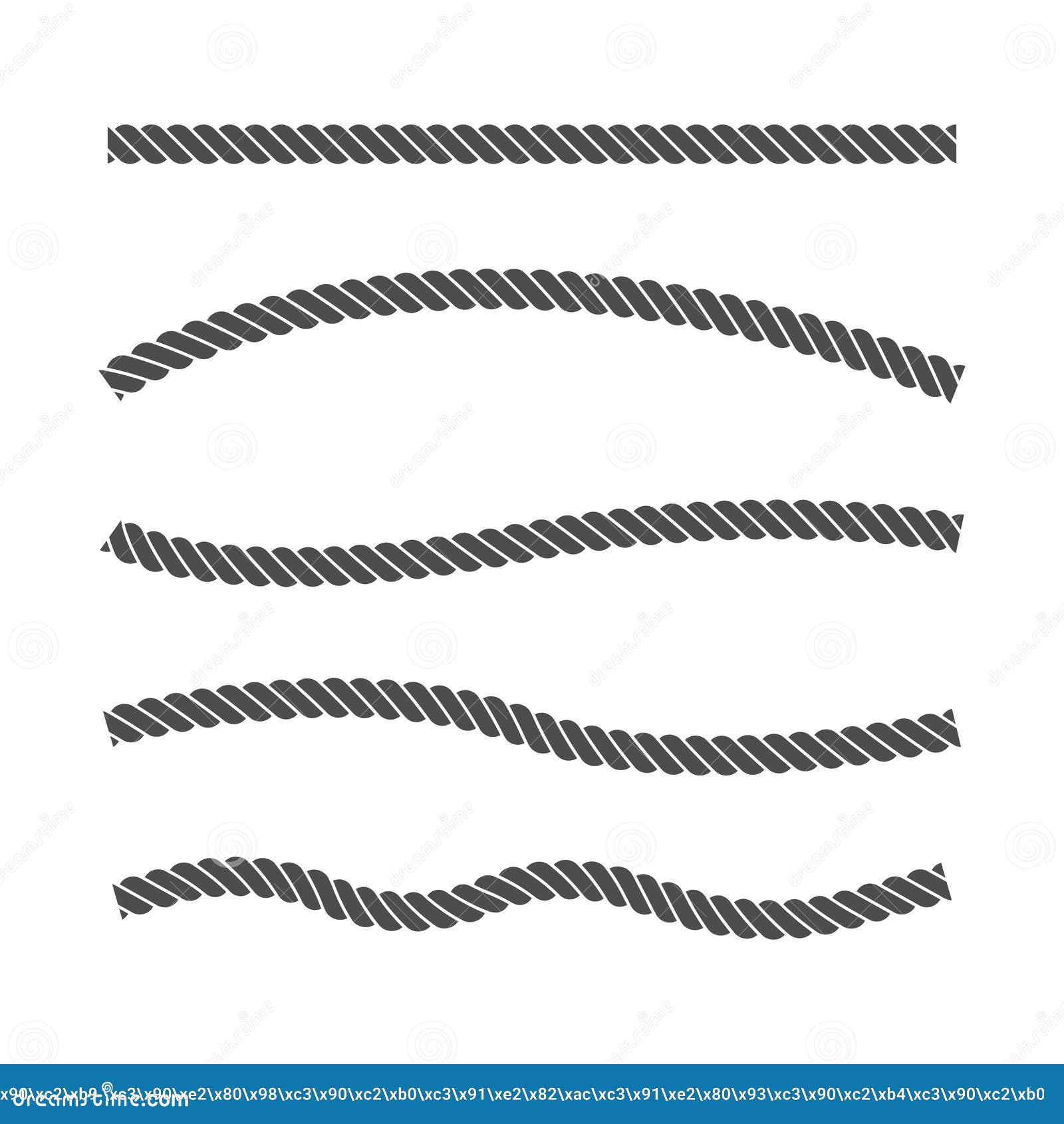 Rope Symbol. Different Thickness Ropes Set for Decoration Stock ...