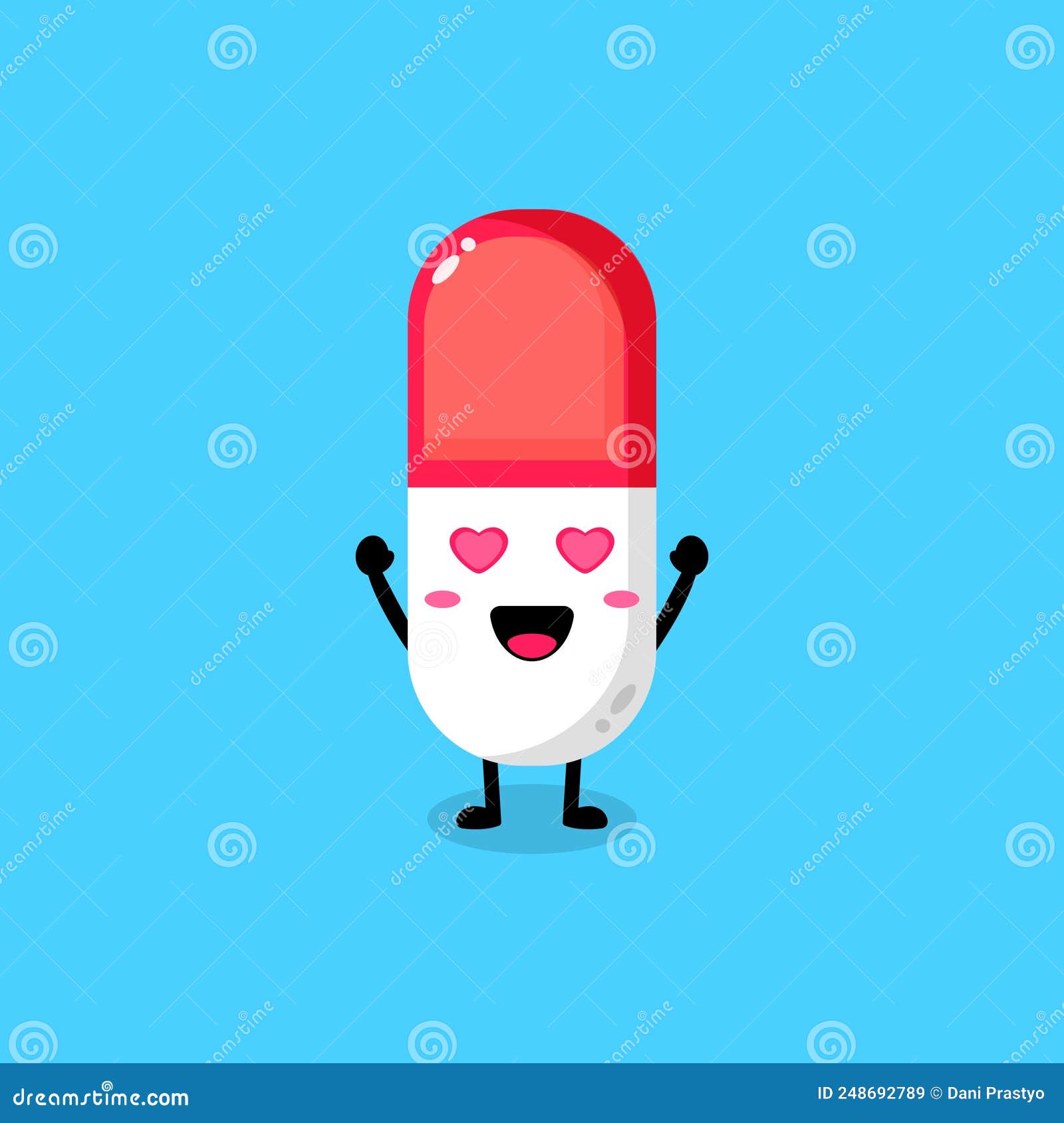Pill Cartoon Character Emoticon Stock Vector - Illustration of face ...