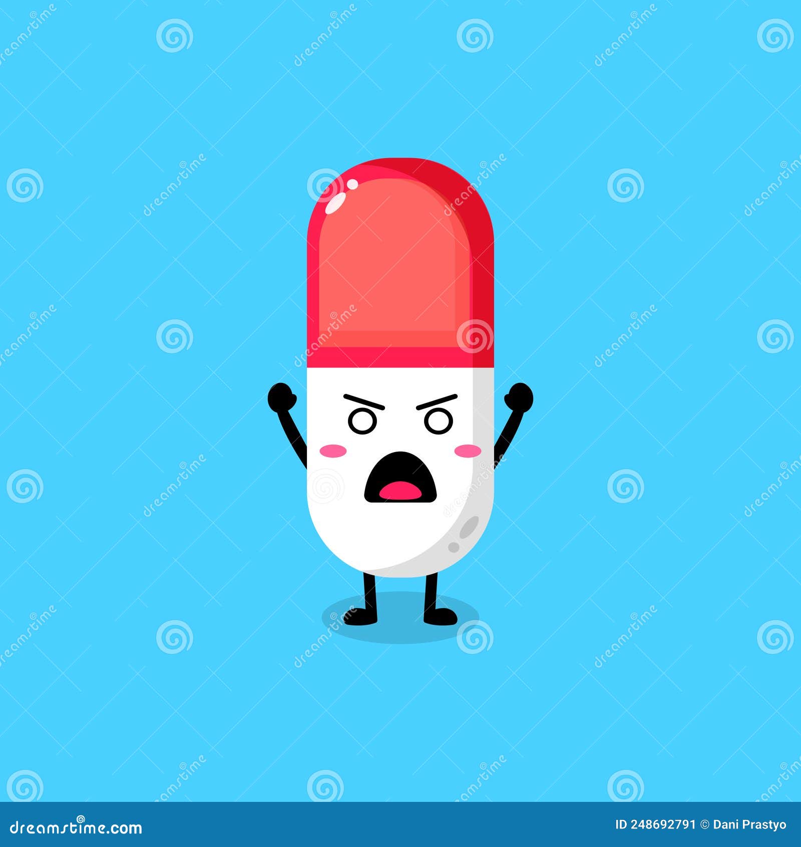 Pill Cartoon Character Emoticon Stock Vector - Illustration of ...