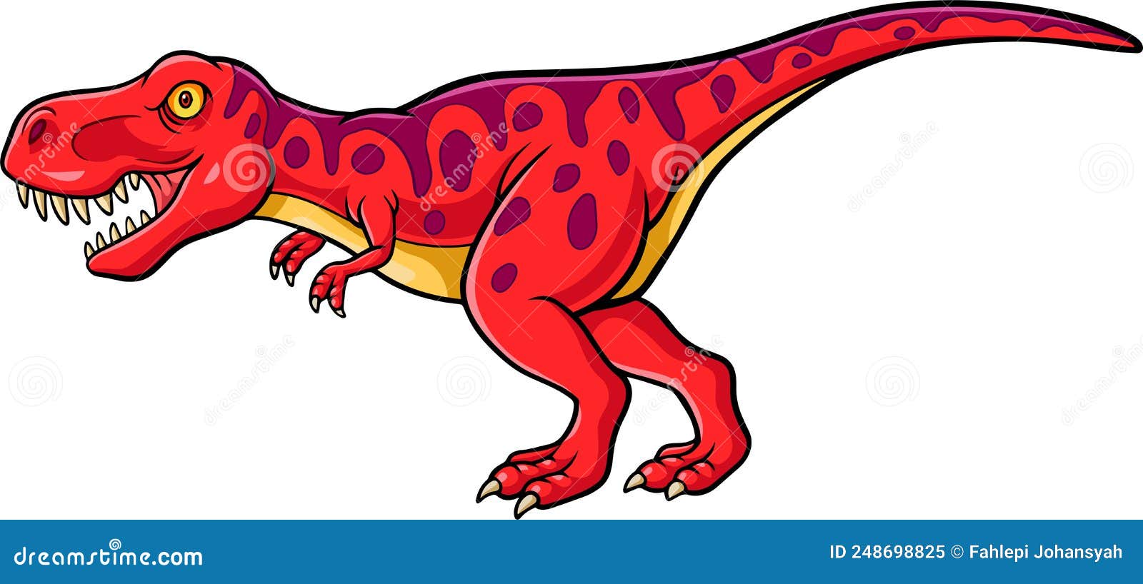 Cartoon Angry Red Dinosaur Roaring Stock Vector - Illustration of dino ...