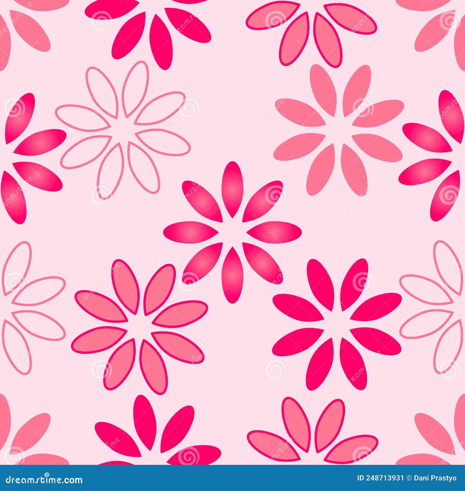 Pink Flower Pattern Background Stock Vector - Illustration of floral ...