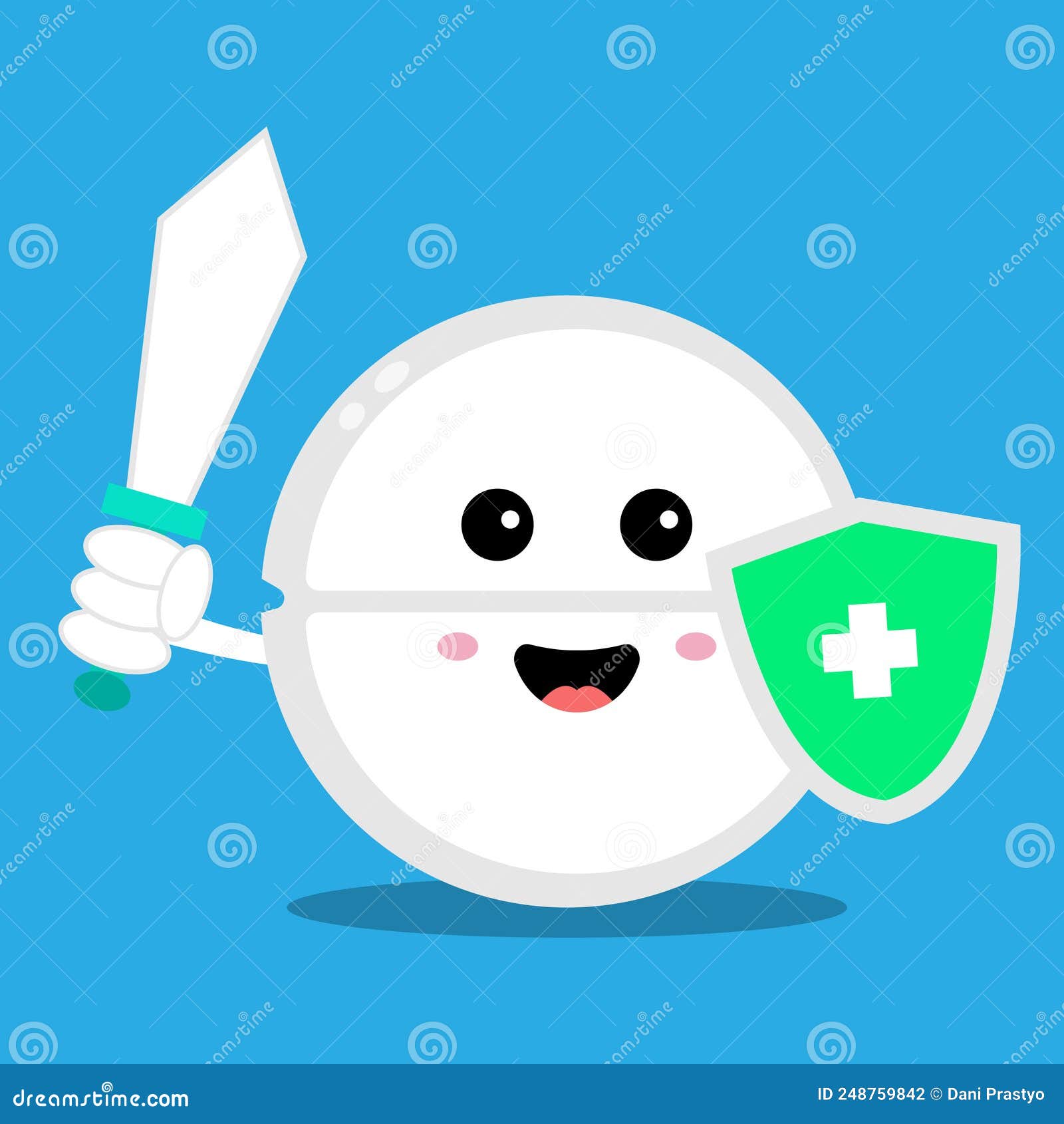 Tablet Guardian Cartoon Character Stock Vector - Illustration of ...