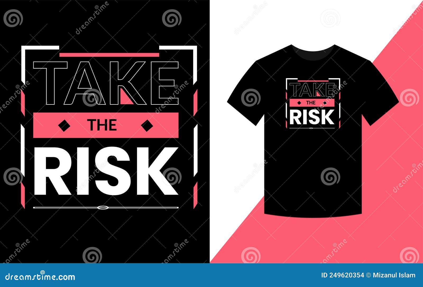 Take the Risk Typography Inspirational Quotes T Shirt Design for ...