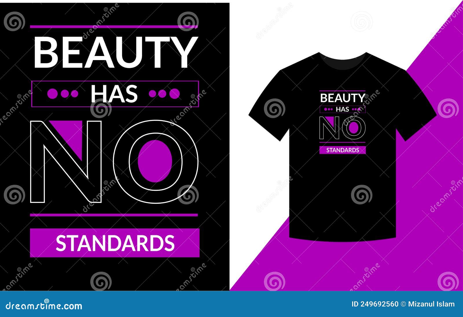 Beauty Has No Standards Modern Motivational Quotes T Shirt Design ...