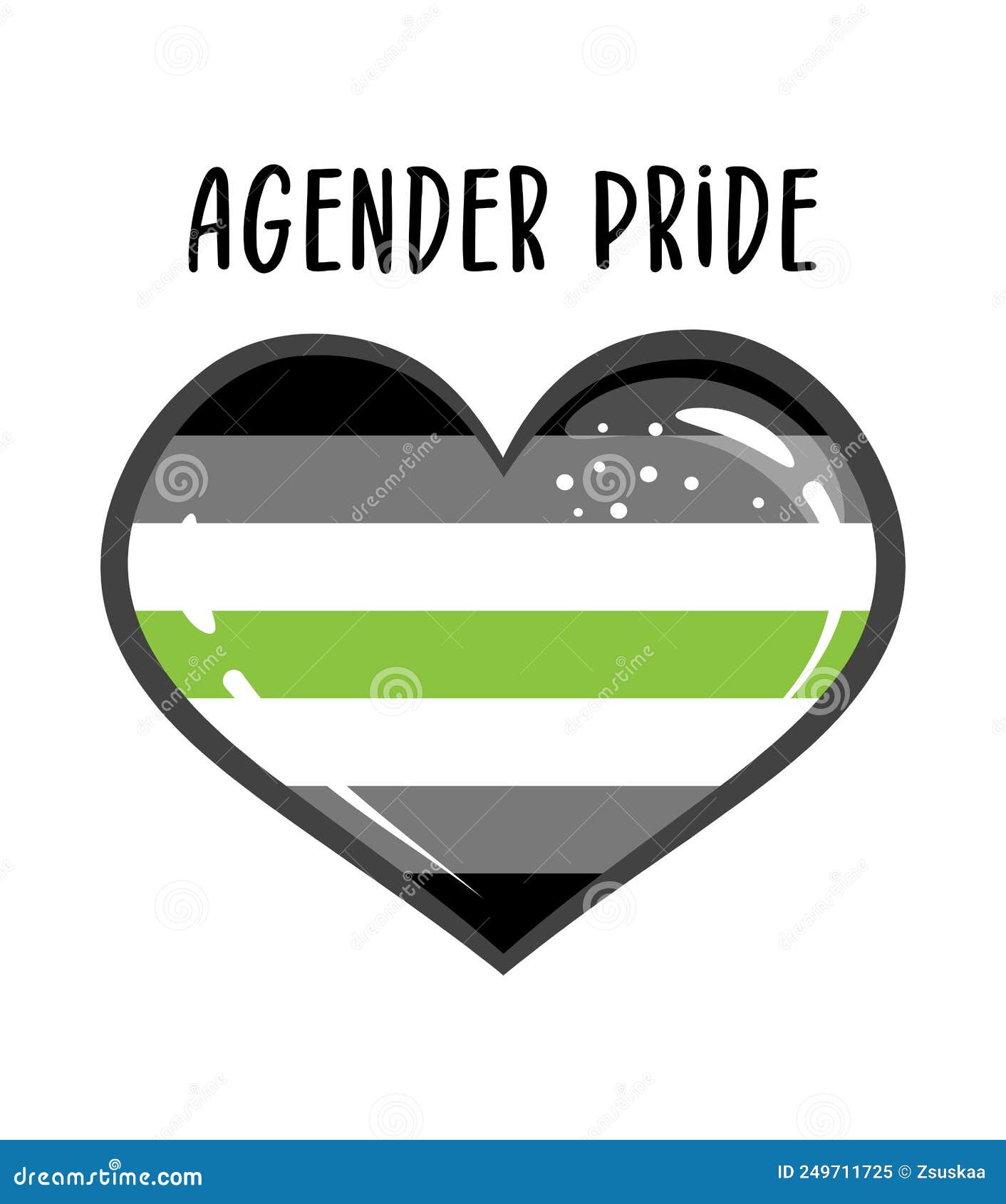Agender Pride Heart Symbol - Rainbow Heart Sticker Pride Banner. Stock ...