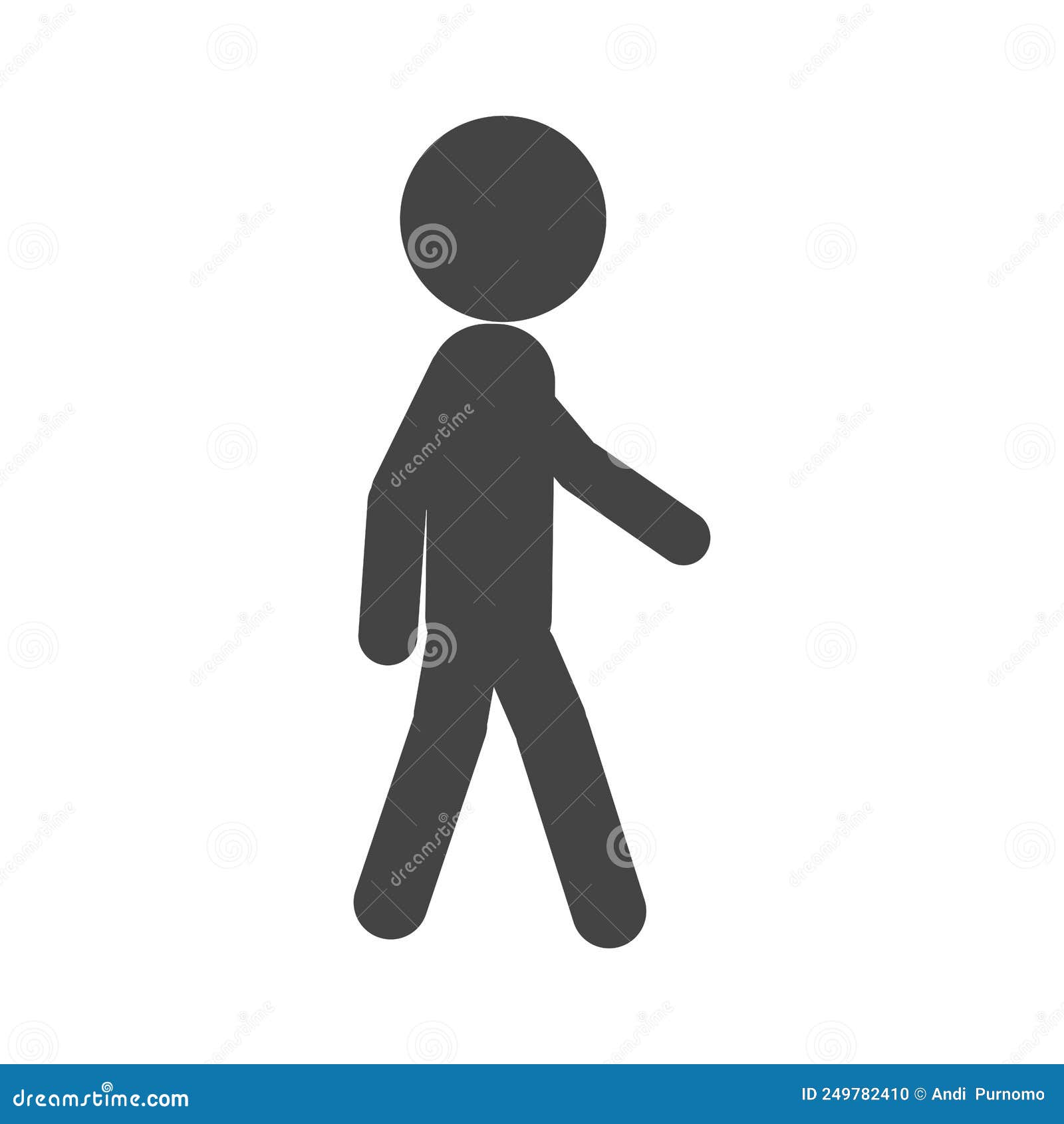 Vector Illustration of Male Stick Figure Walking, Stick Man Doing Walk ...