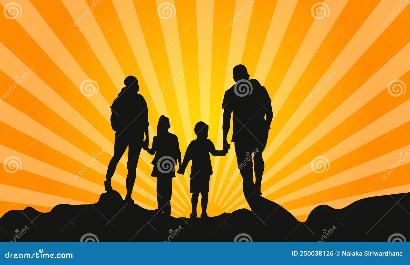 Happy family vector art. stock vector. Illustration of african - 250038126