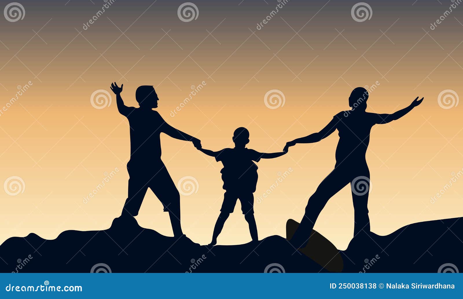 Happy family vector art. stock vector. Illustration of hands - 250038138