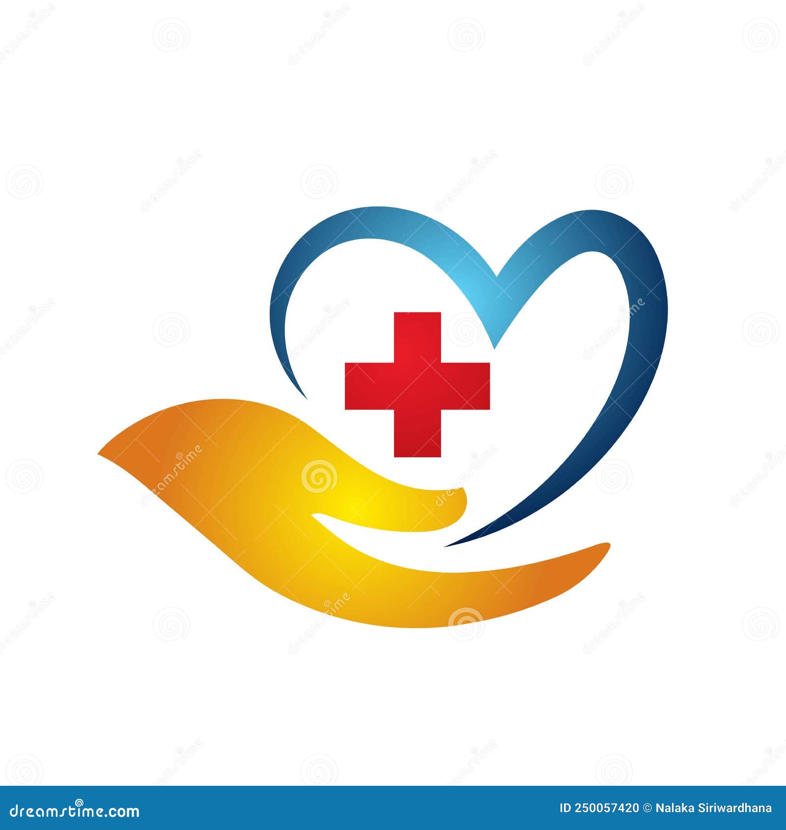 Heart And Hand Sign. Logo Icon.Medical Symbol. Vector Illustration ...