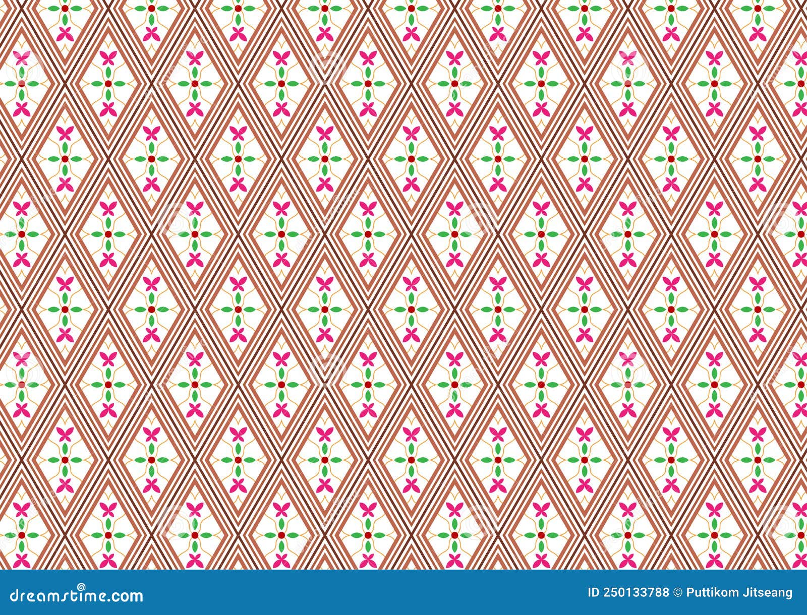 Colorful Seamless Geometric Batik Pattern Stock Illustration ...
