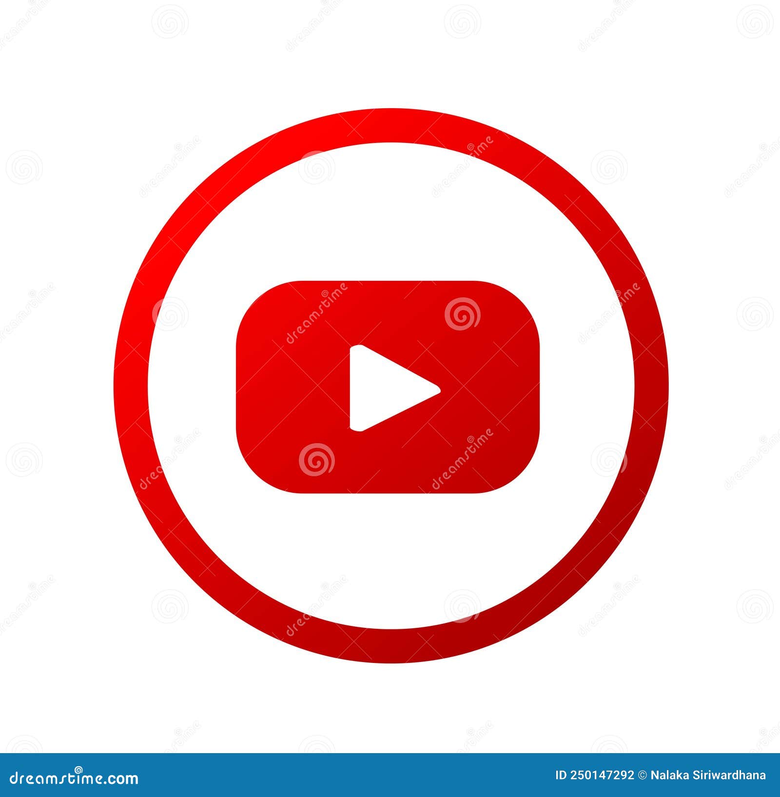 YouTube Logo Round Icon Isolated on White Background. Editorial ...