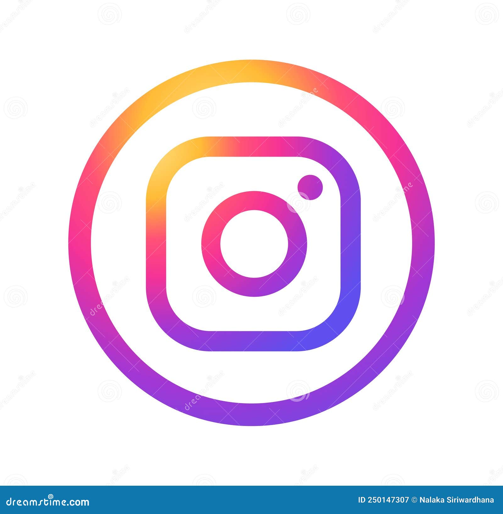 Instagram Logo Round Icon Isolated on White Background. Editorial ...