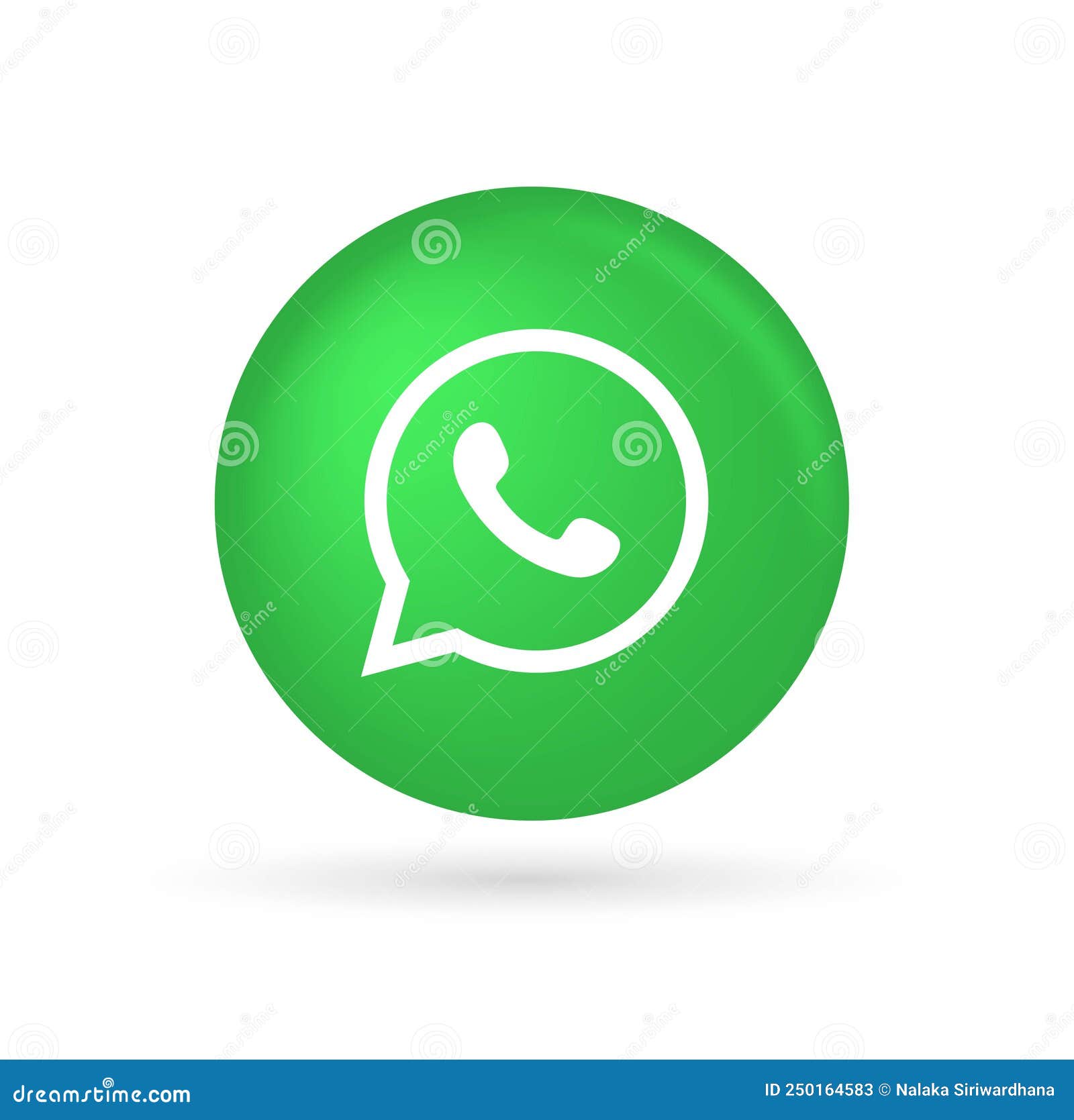 Whatsapp Logo Round Icon Isolated on White Background. Editorial Stock ...