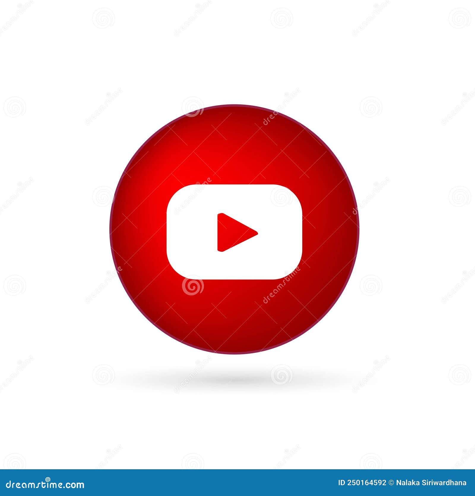 YouTube Logo Round Icon Isolated on White Background. Editorial ...