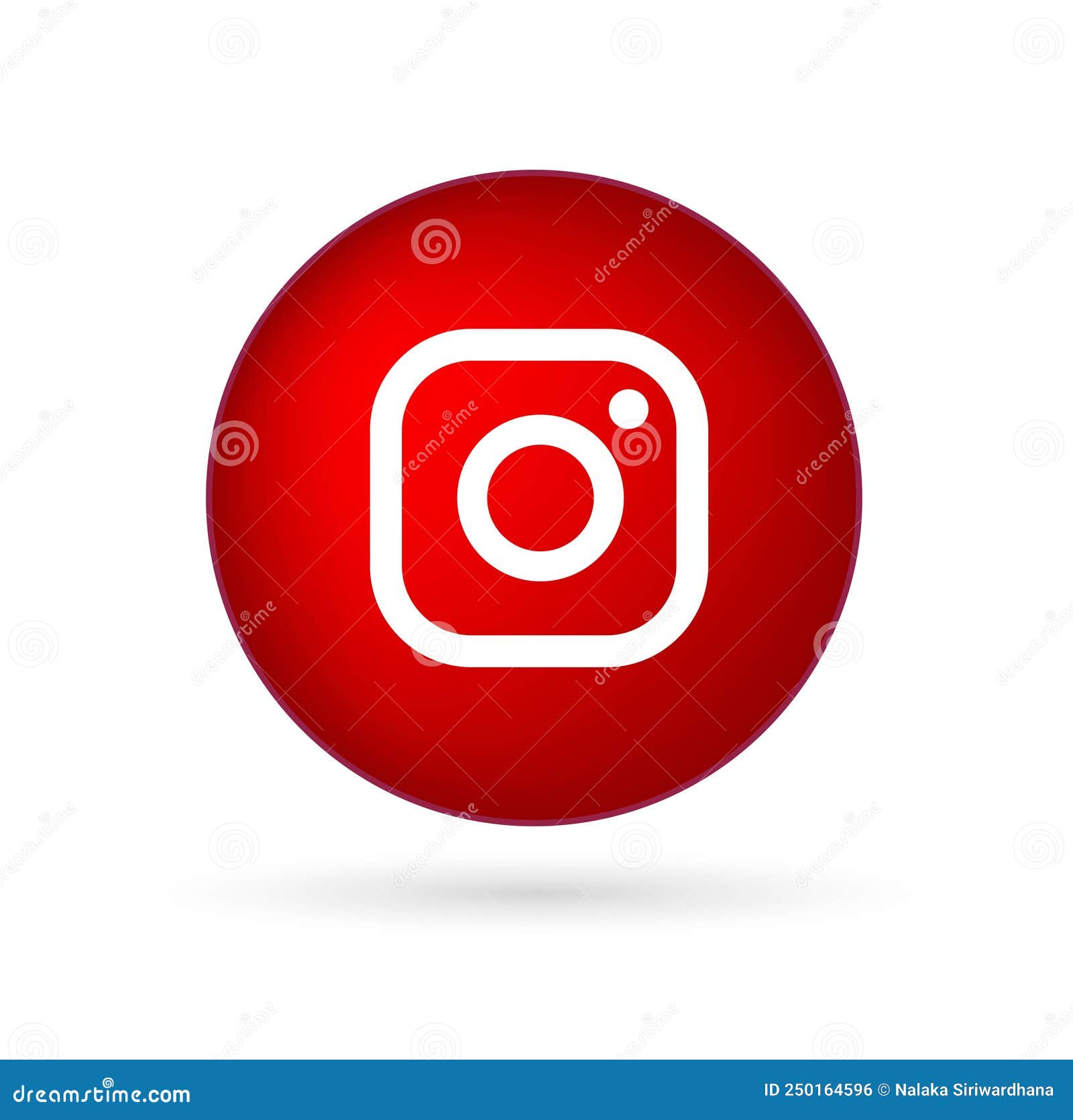 Instagram Logo Round Icon Isolated on White Background. Editorial Photo ...